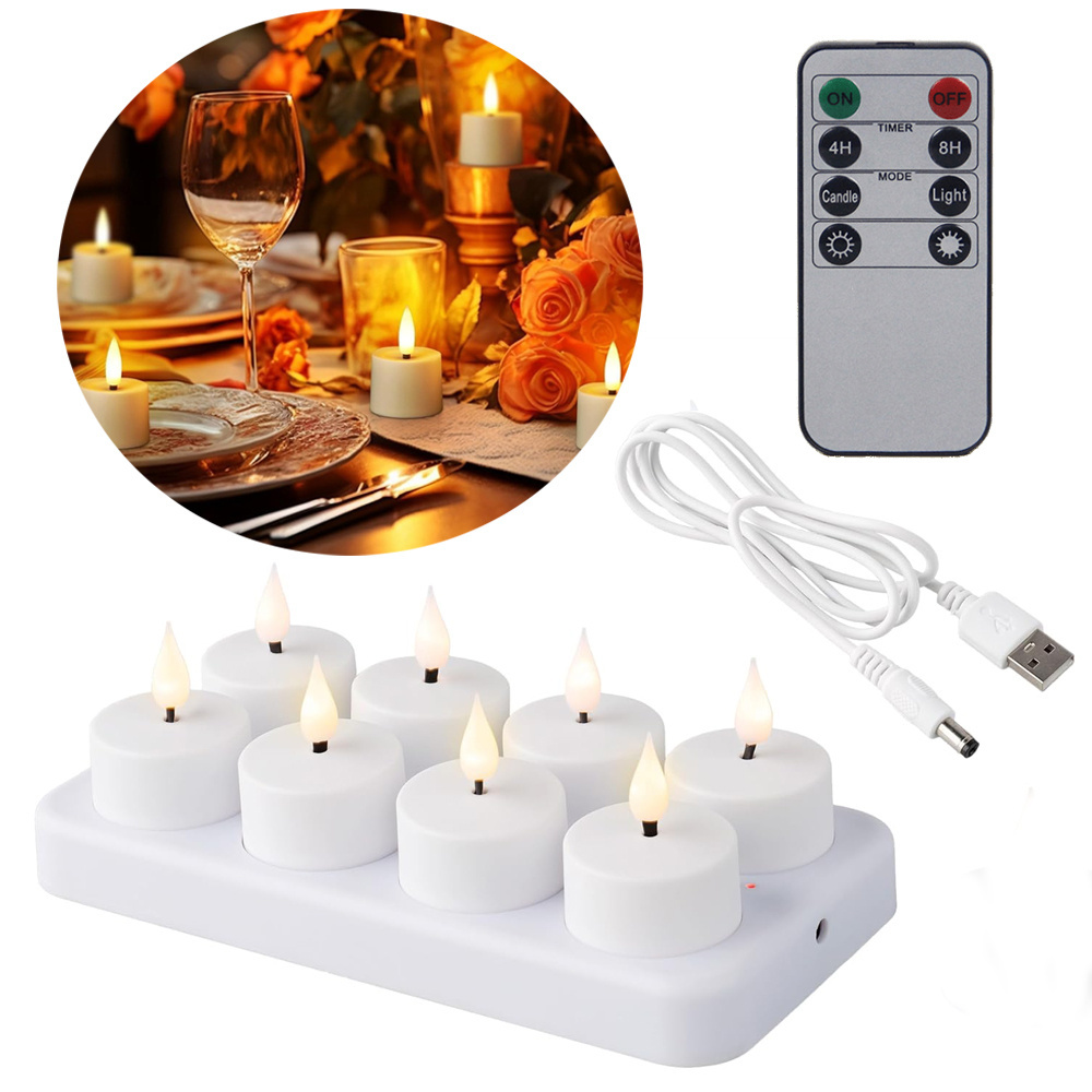 Velas LED con control remoto, paquete de 8, velas electrónicas ...