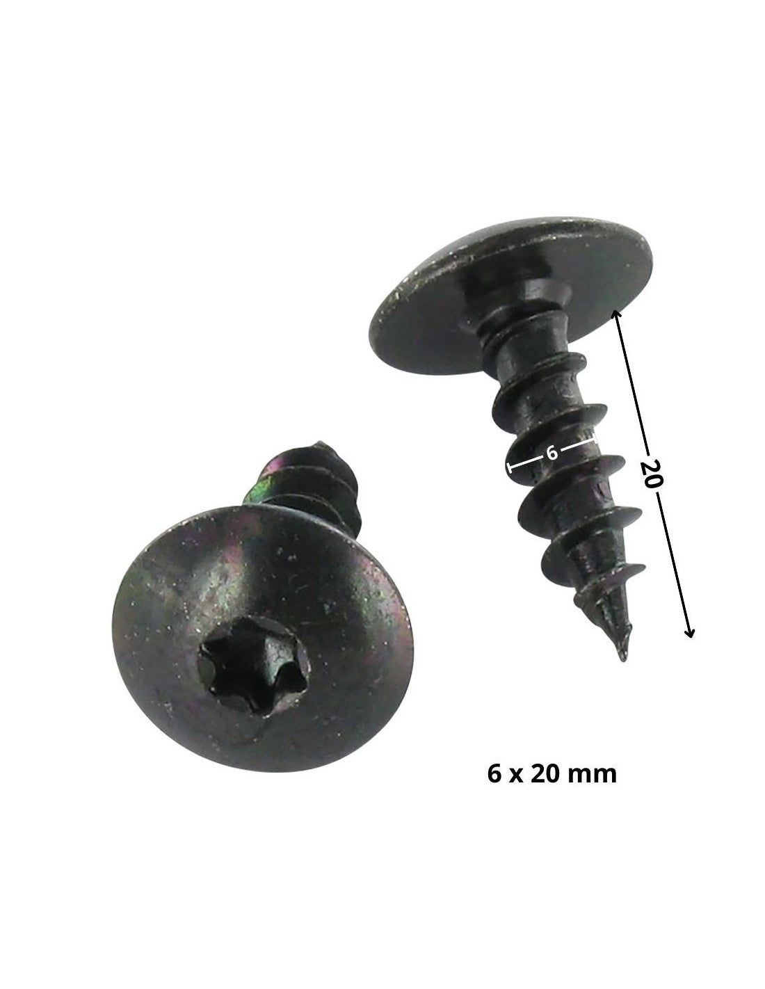 Vis Penture 6X20 TORX T30 Acier zingué noir-500 pièces | Leroy Merlin