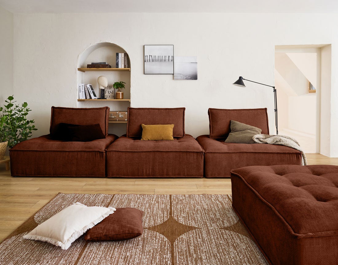 Marisol - pouf modulable - velours texturé | Leroy Merlin