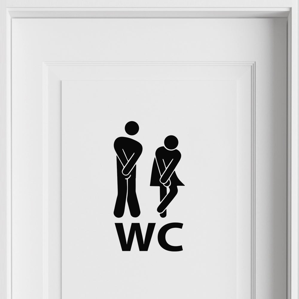 Sticker Mural - WC - Noir - 7x13 cm | Leroy Merlin