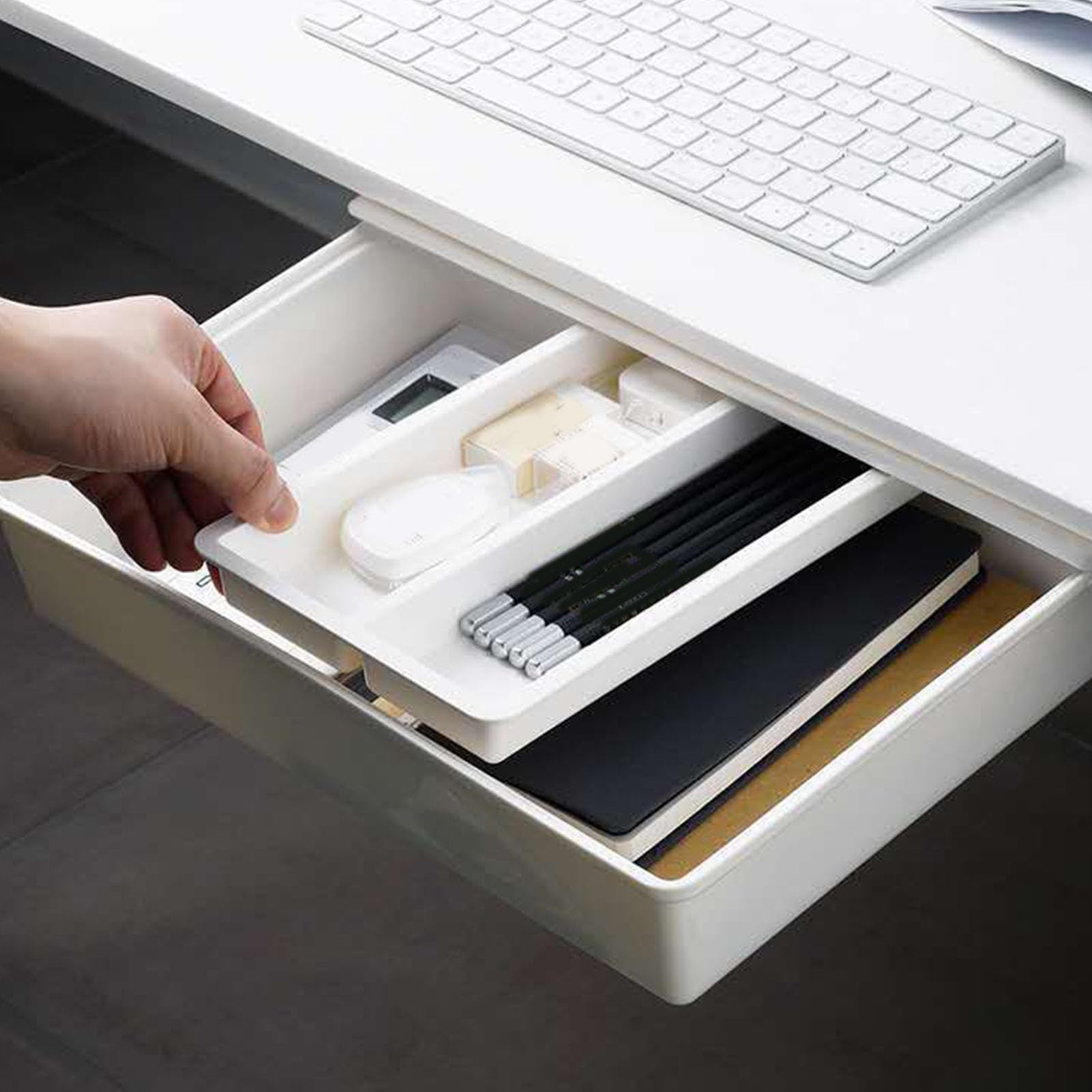 Cajón para debajo del escritorio, estilo minimalista y elegante, con ...