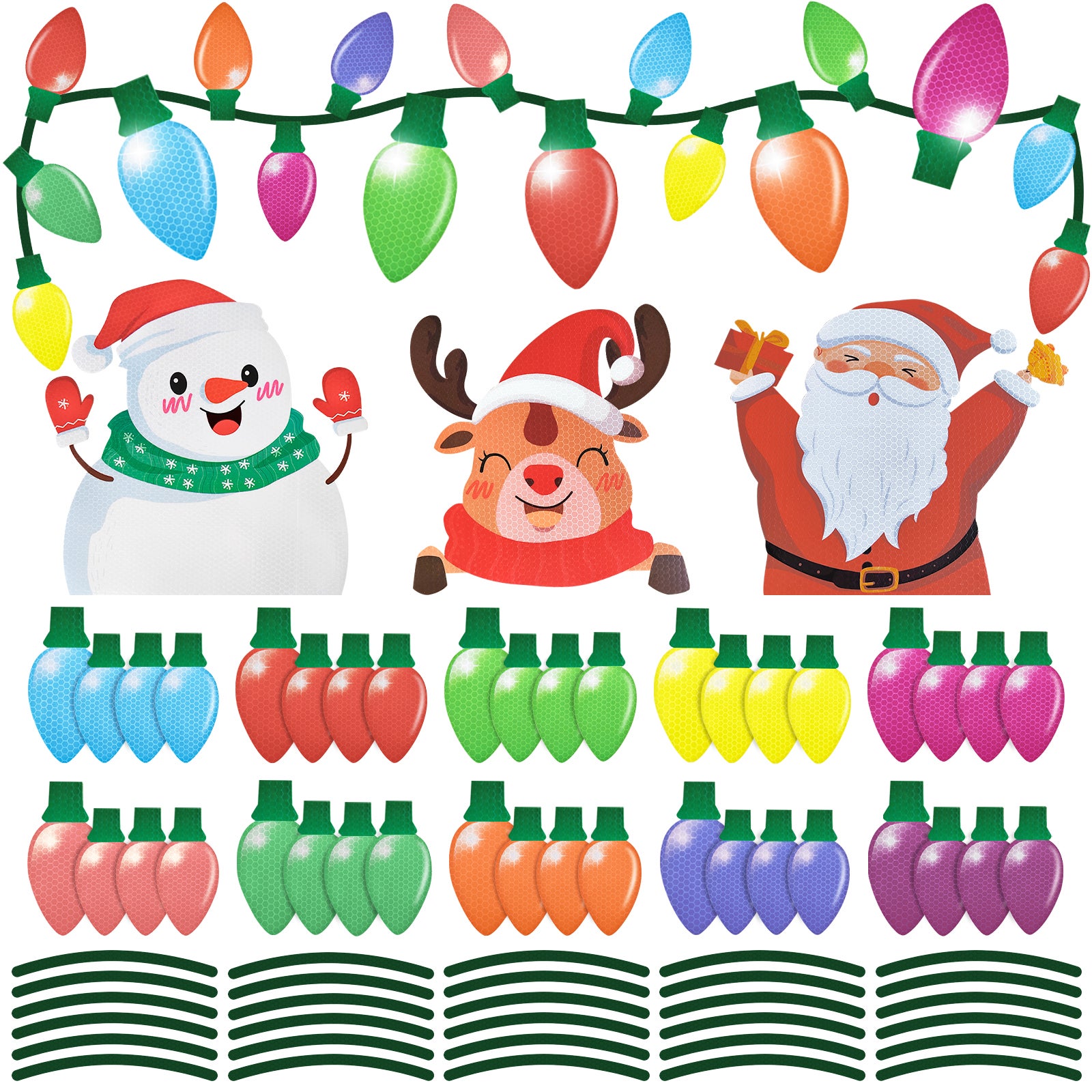 Décorations de Noël pour fenêtres, autocollants de Noël auto-adhésifs ...