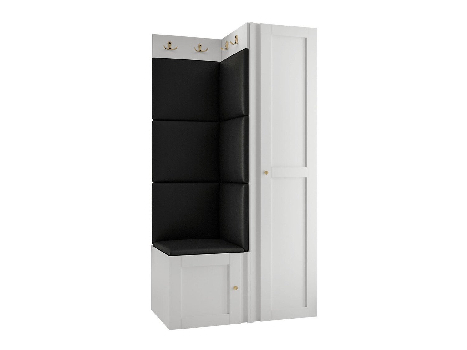 Conjunto de recibidor Hartford 381, 186x82x46cm, Blanco, Negro, MDF ...