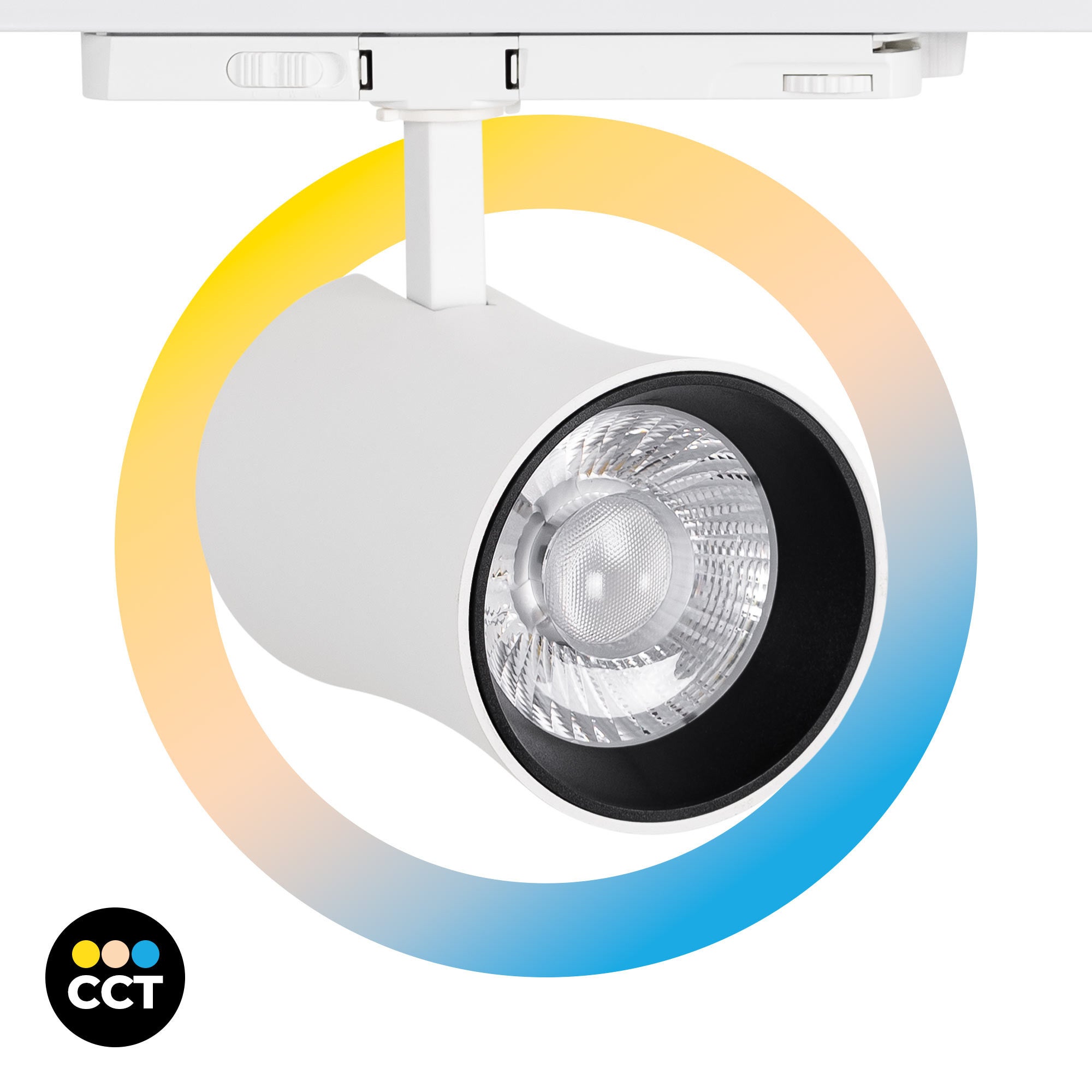 Spot LED architectural pour rail triphasé - CCT - 40W - CRI 90 - KGP ...