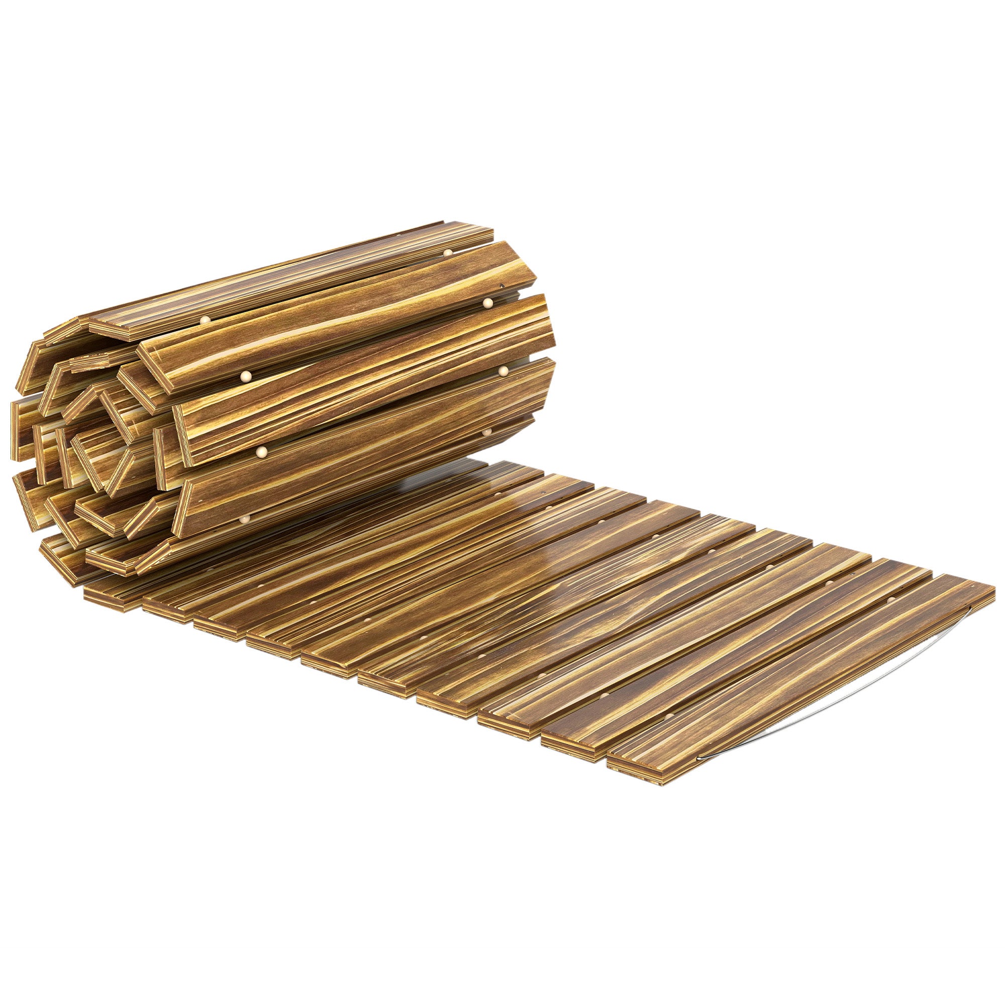 120x38 cm Wooden Garden Path, Straight Rollable Outdoor Walkway ...