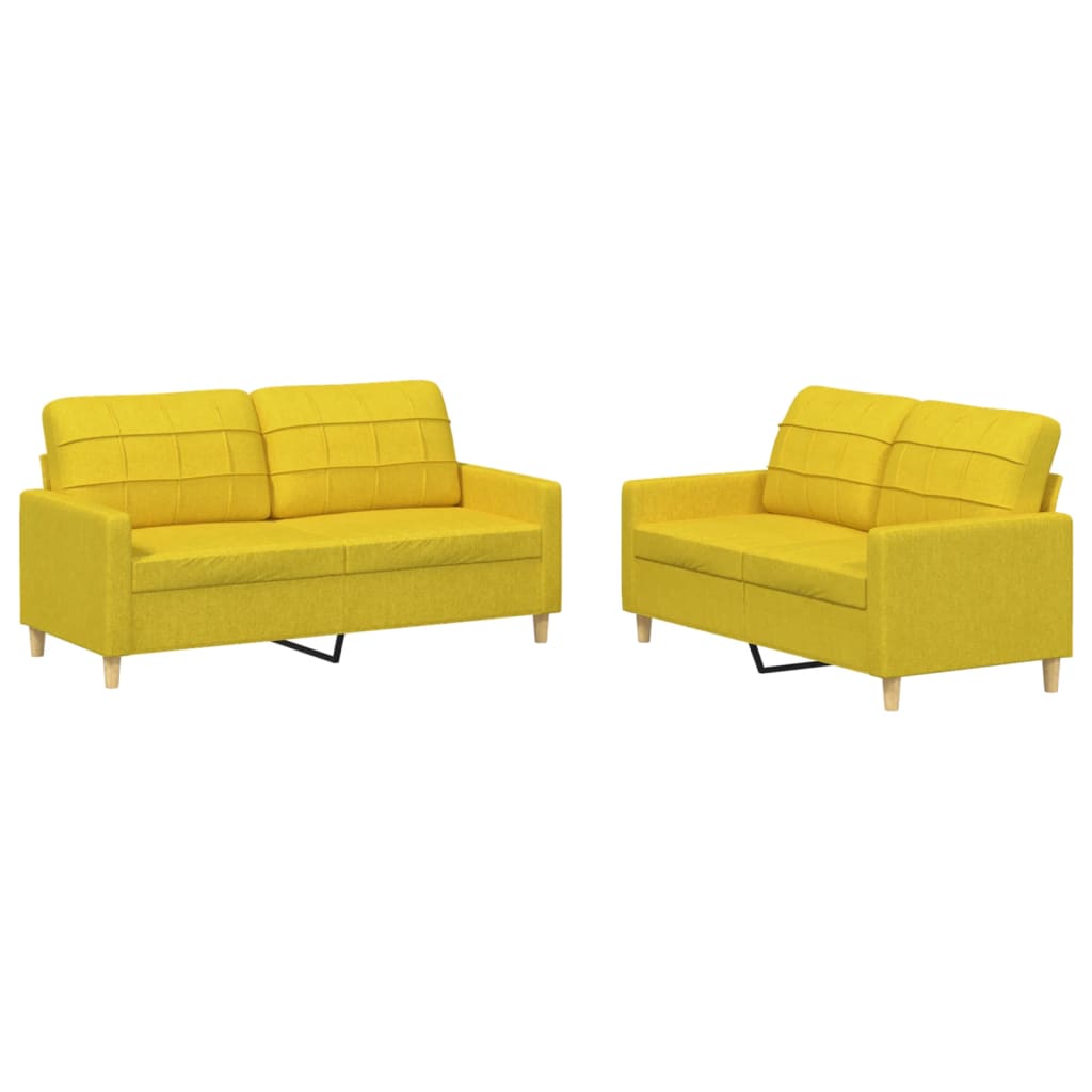 Ensemble de canapés 2 pcs，Sofa pour Salon，Banquette avec coussins Jaune ...