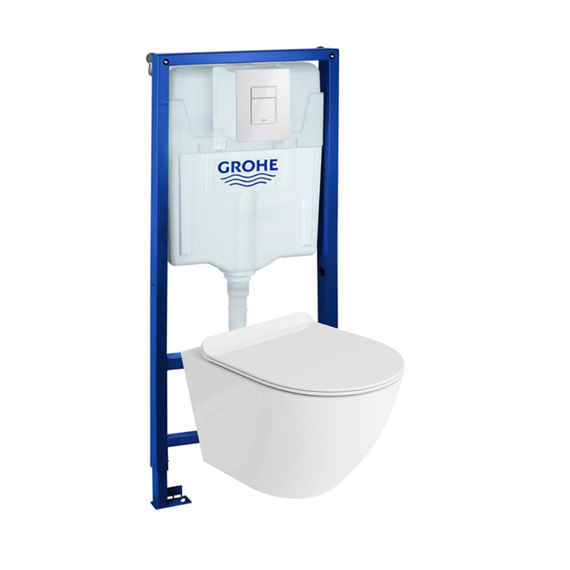 Base GROHE Solido + WC sospeso Lavita Sofi Slim bianco senza bordo ...