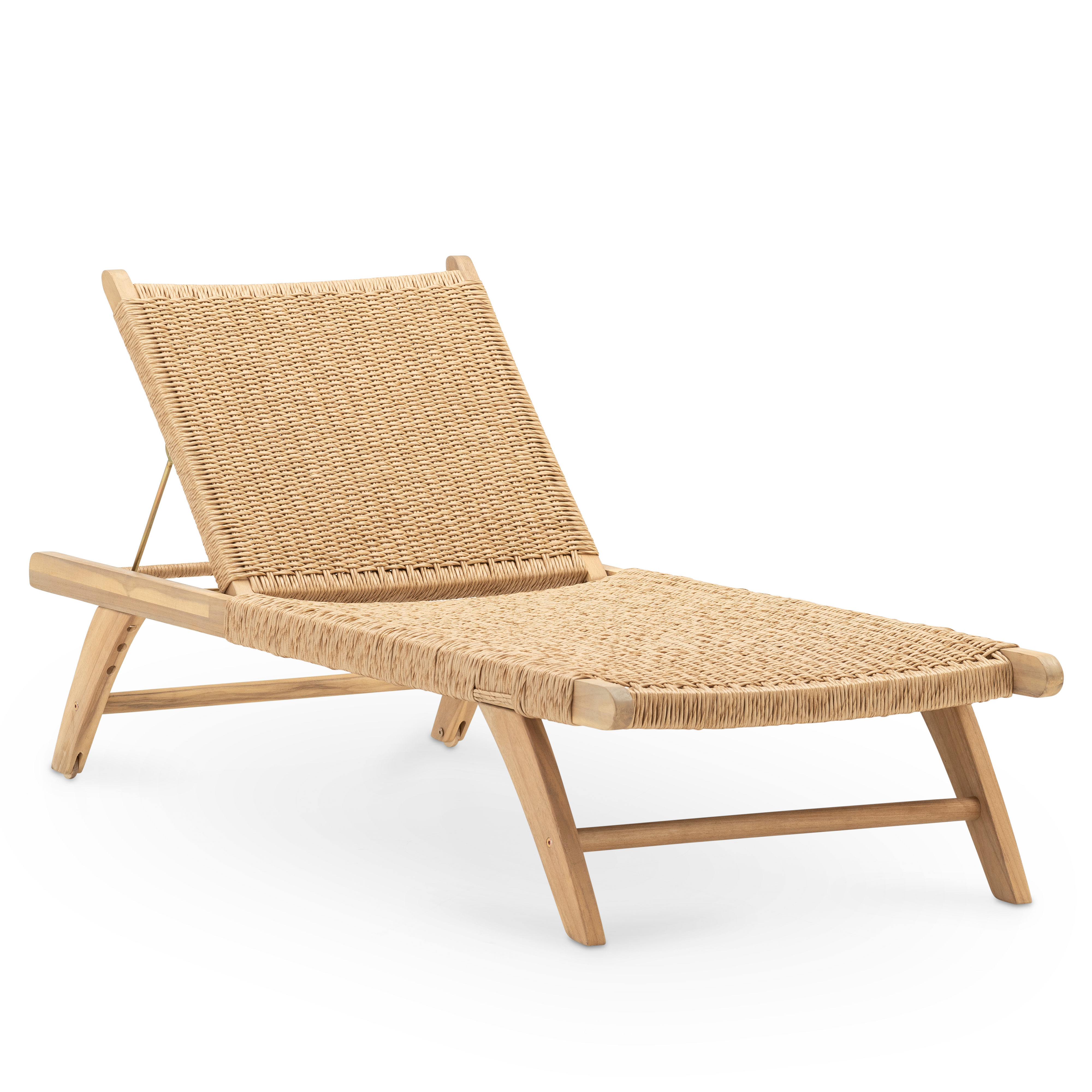 Set di 2 lettini da giardino con ruote in legno e rattan sintetico ...