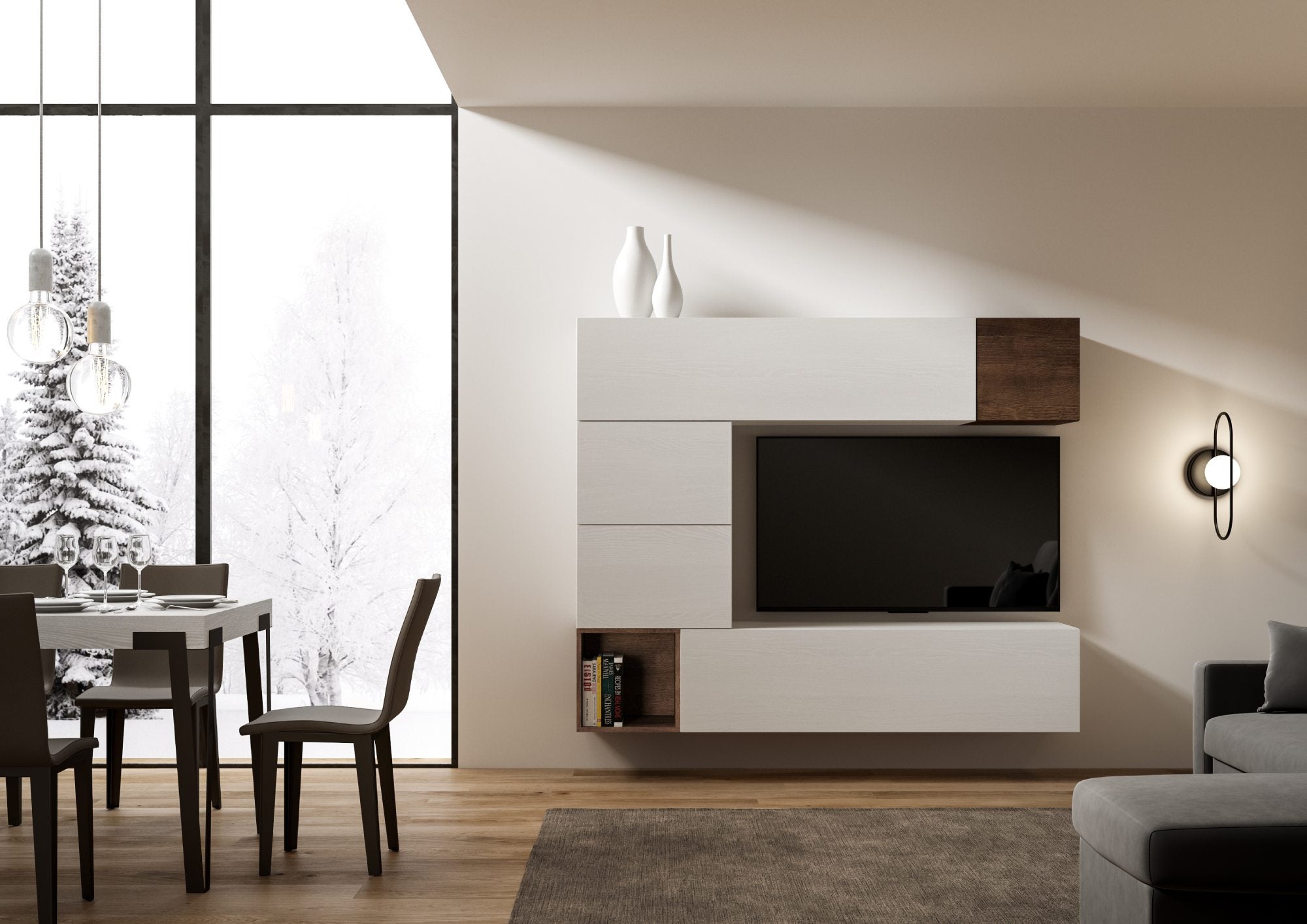 Composition murale salon H11 L.194 H.160 P.39.2 | Leroy Merlin