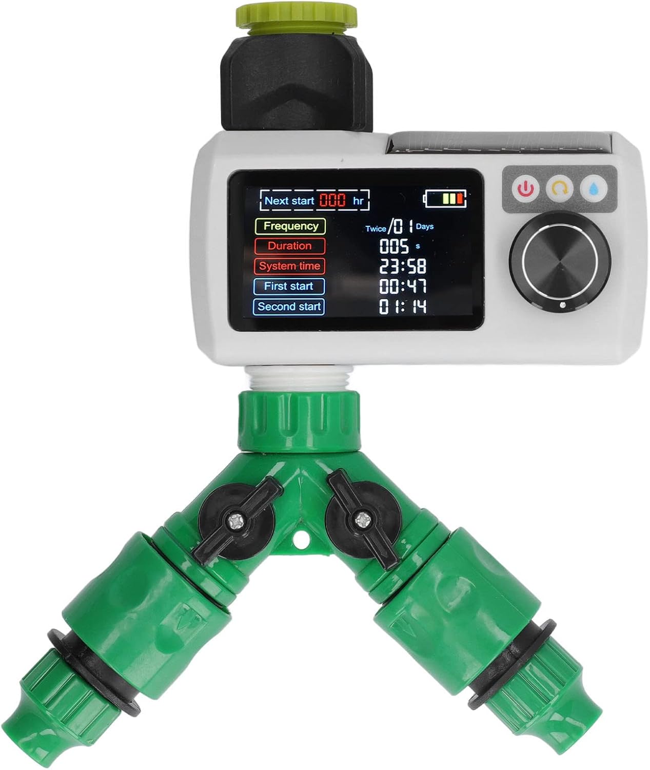 Programmateur d'arrosage Solaire, détecteur de Pluie programmateur d'arrosage numérique, Double ...