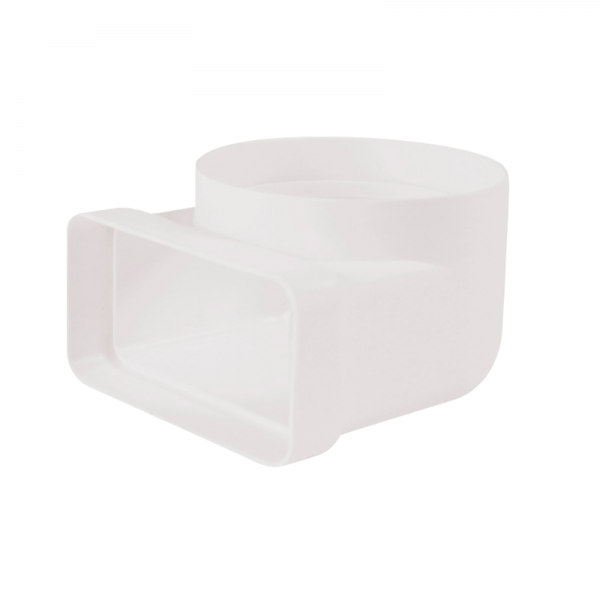Codo de 90° rectangular/circular blanco Blanco 55×220 /Ø 125 | Leroy Merlin
