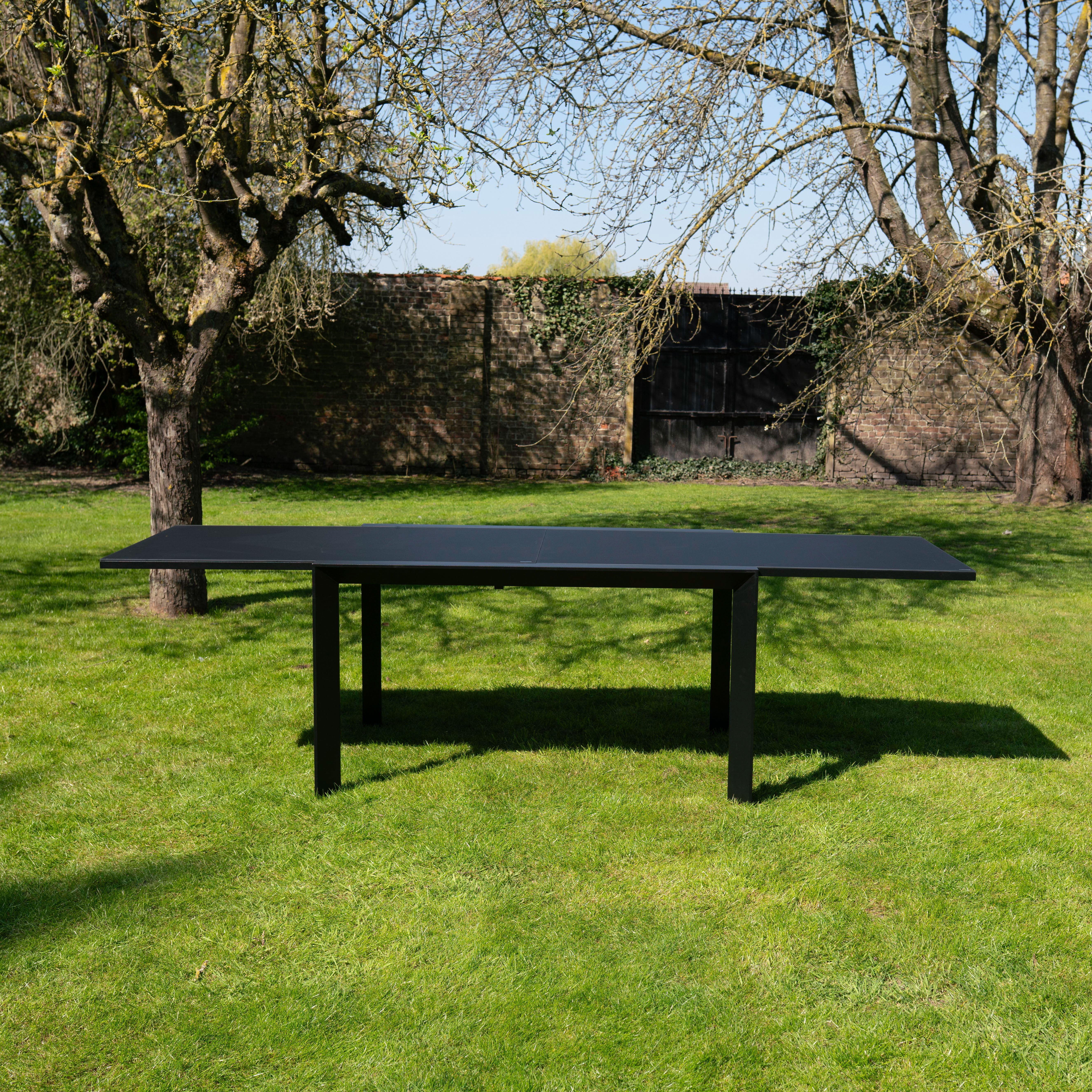 Table de jardin extensible rectangulaire en Aluminium Noir 10 places ...