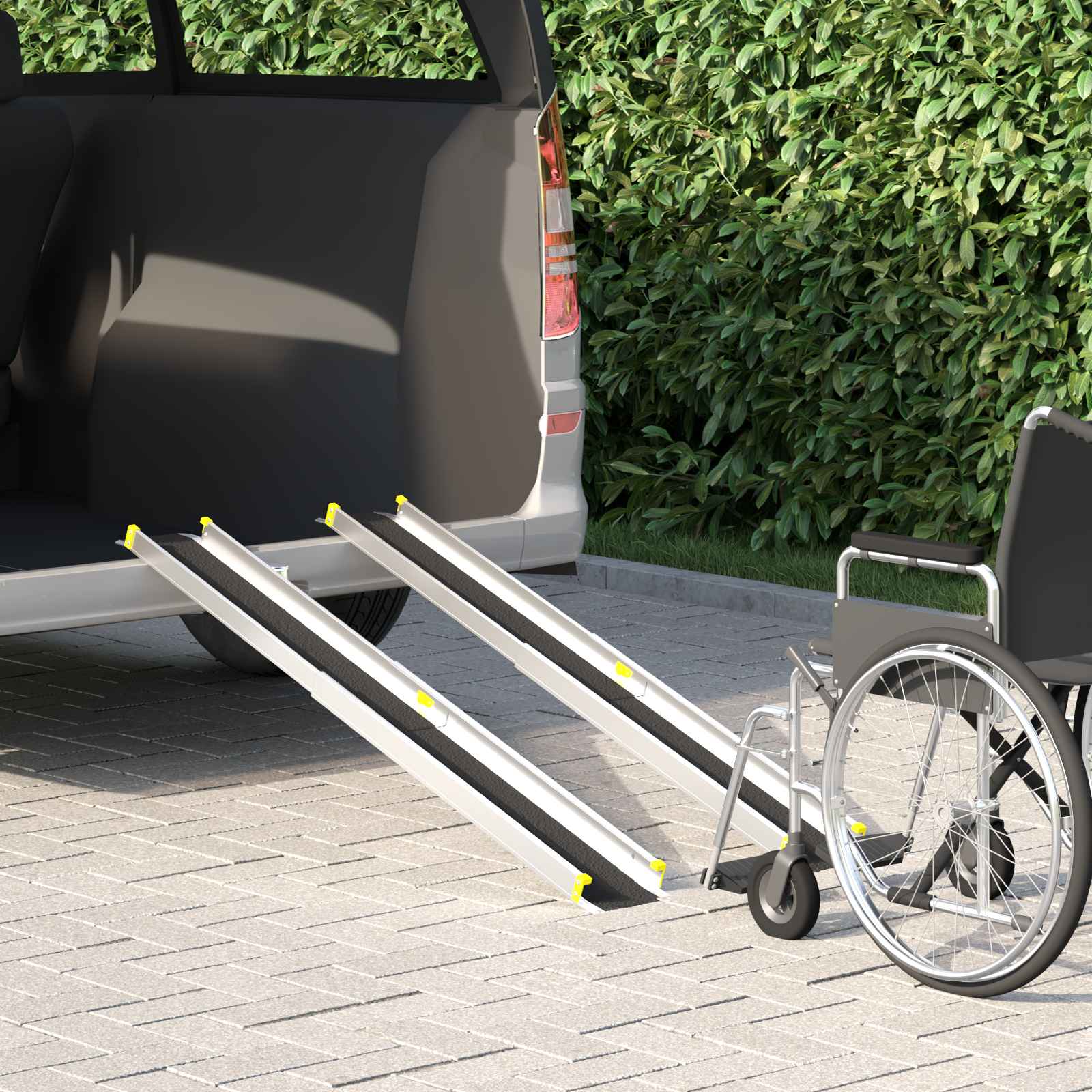 Rampa para silla de ruedas 270 kg 2 pcs Negro 152 x 19 x 5,5 cm | Leroy ...