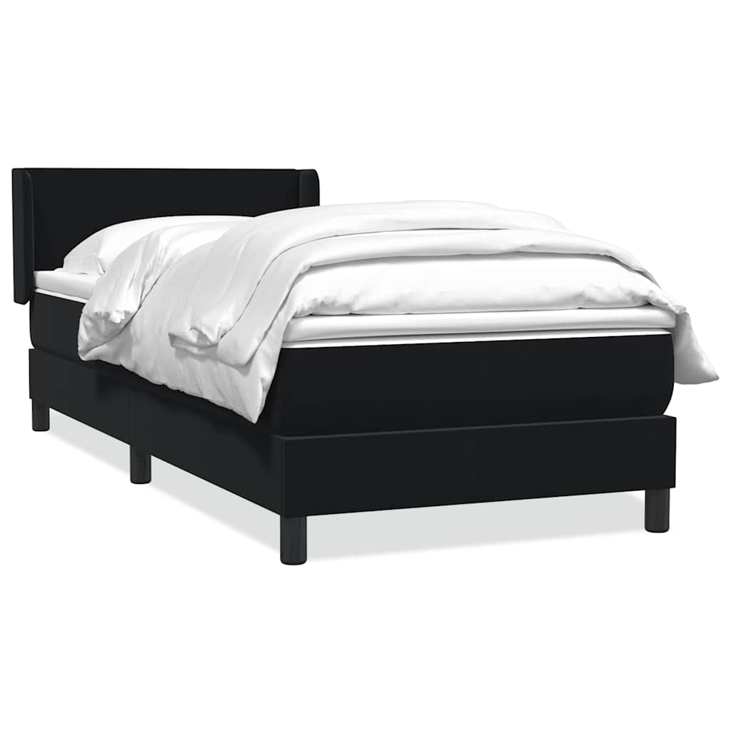 Cama box spring con colchón cuero sintético negro 80x210 cm | Leroy Merlin