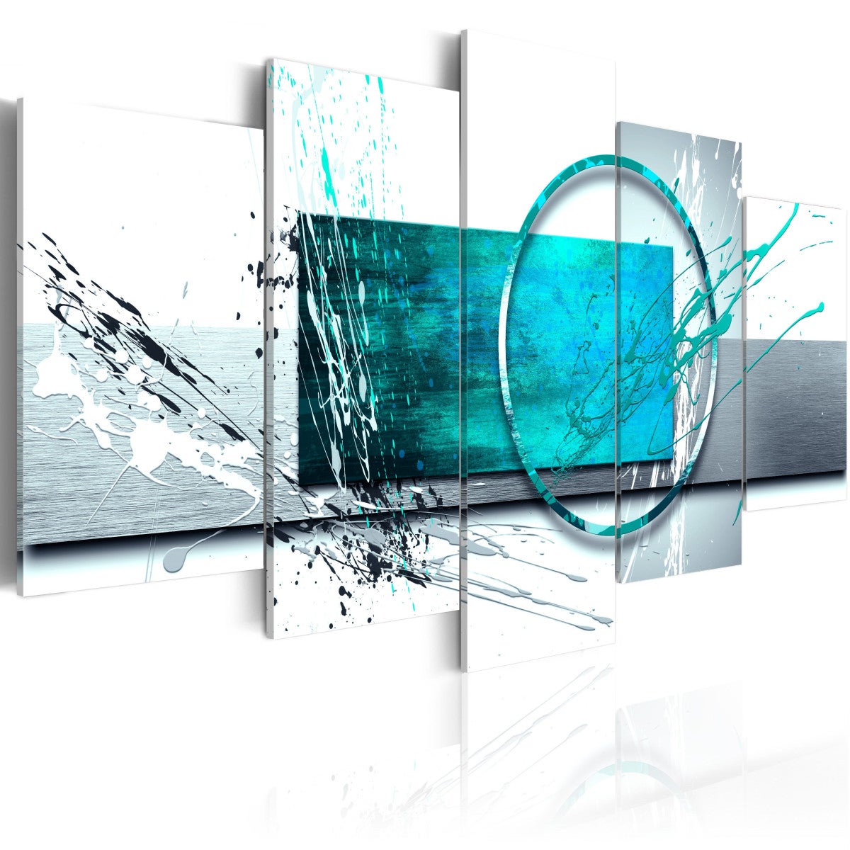 Tableau Imprimé "Turquoise Expression" 50 x 100 cm | Leroy Merlin