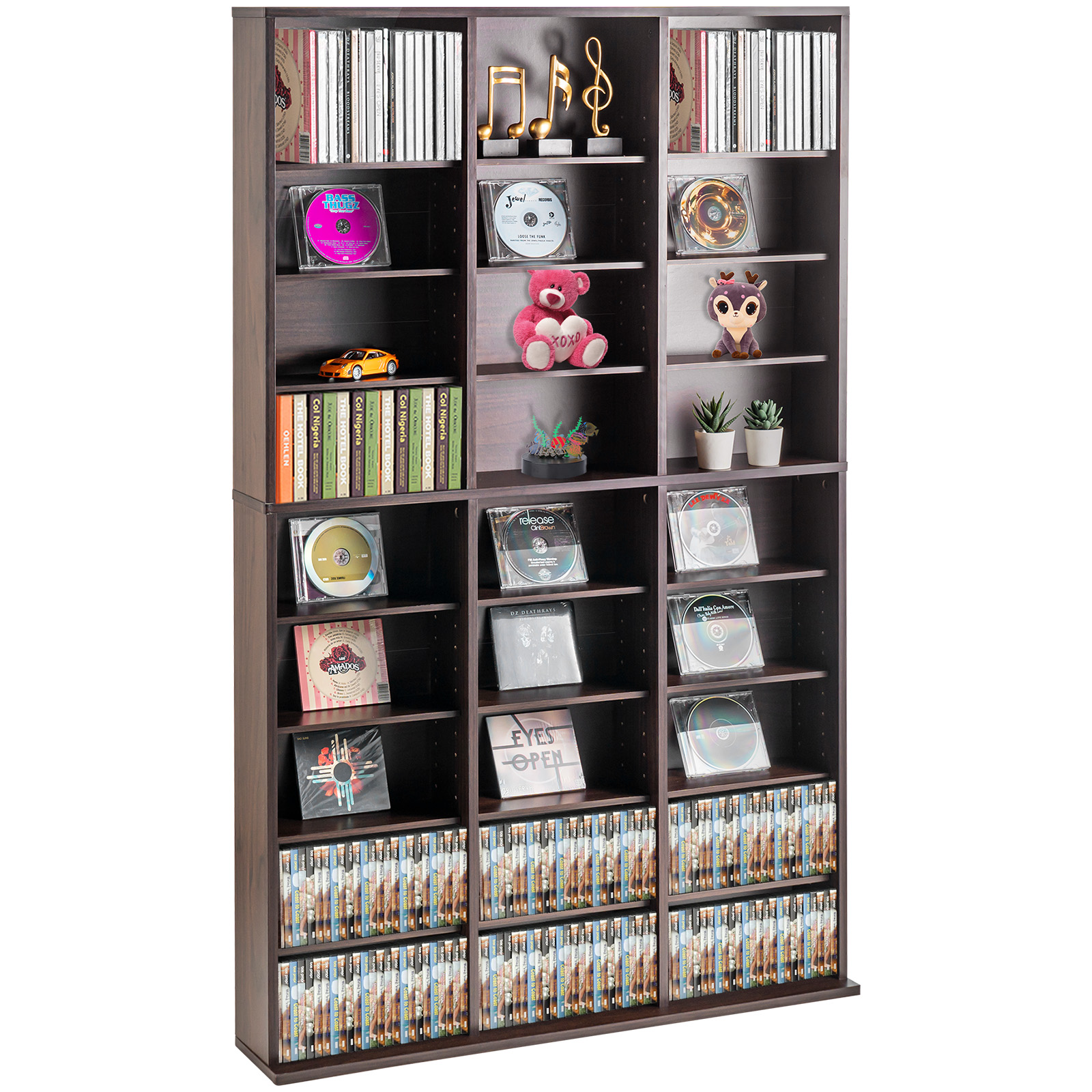 VEVOR Armoire de rangement CD/DVD, réglable avec 27 compartiments ...