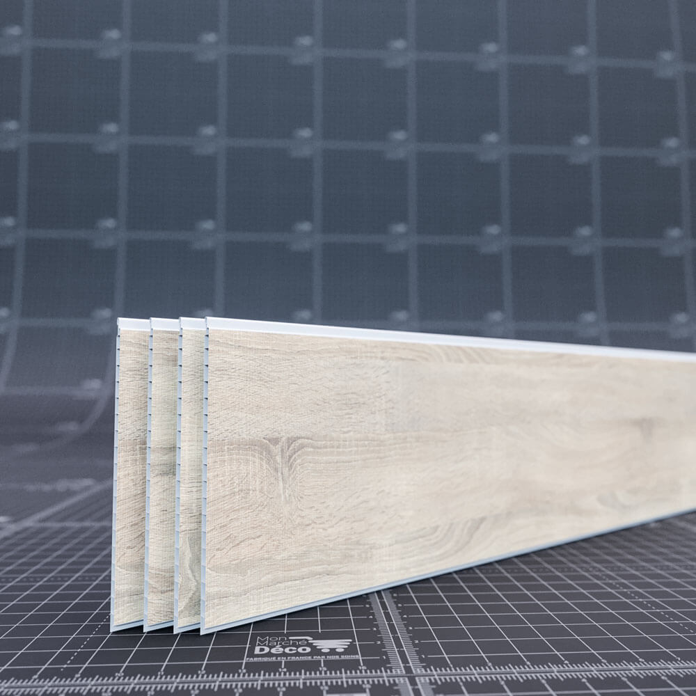 Lambris PVC 250 mm - Lot de 4 Lames - Chêne Naturel | Leroy Merlin