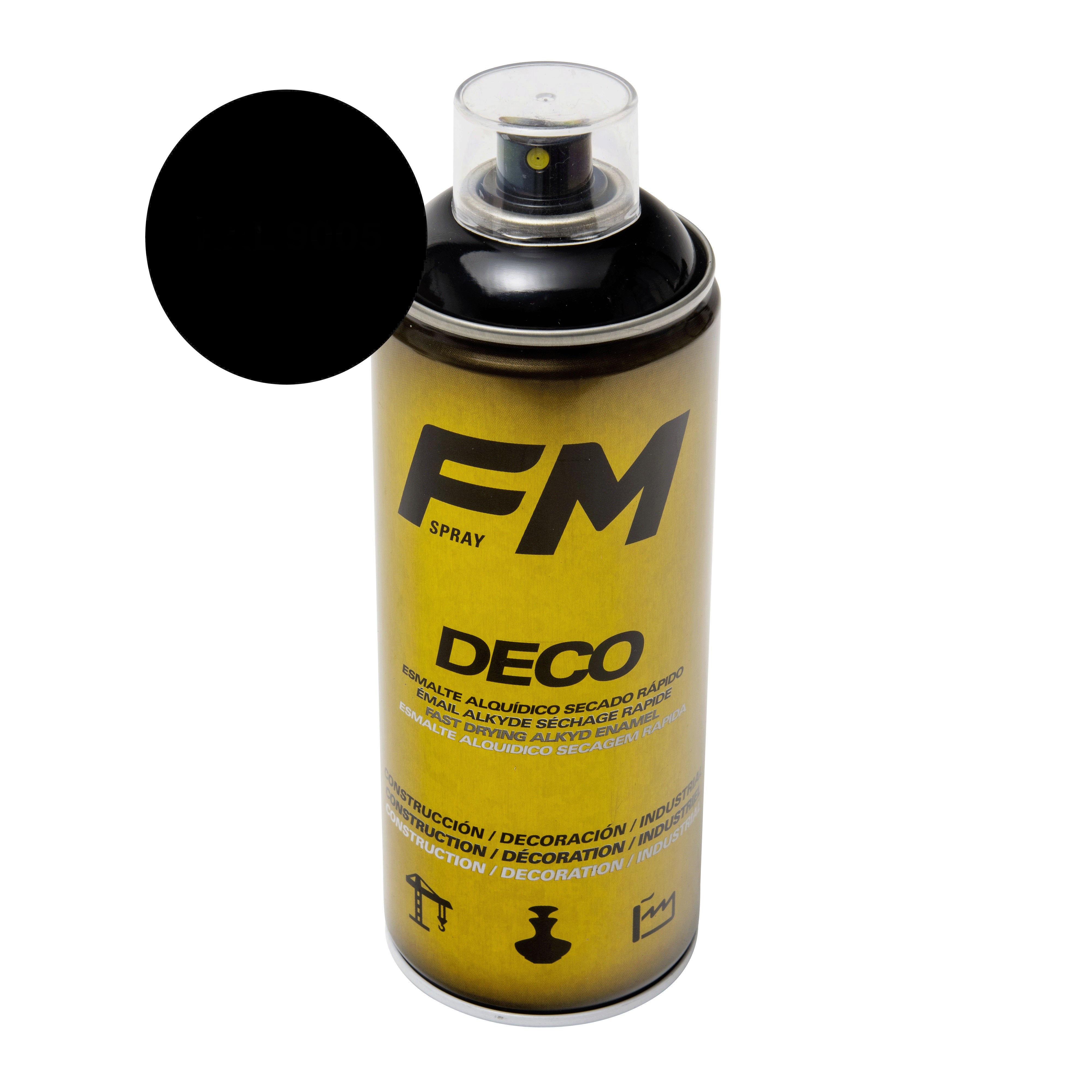 Bombe de peinture noir 400ml Noir mat - RAL 9005 | Leroy Merlin