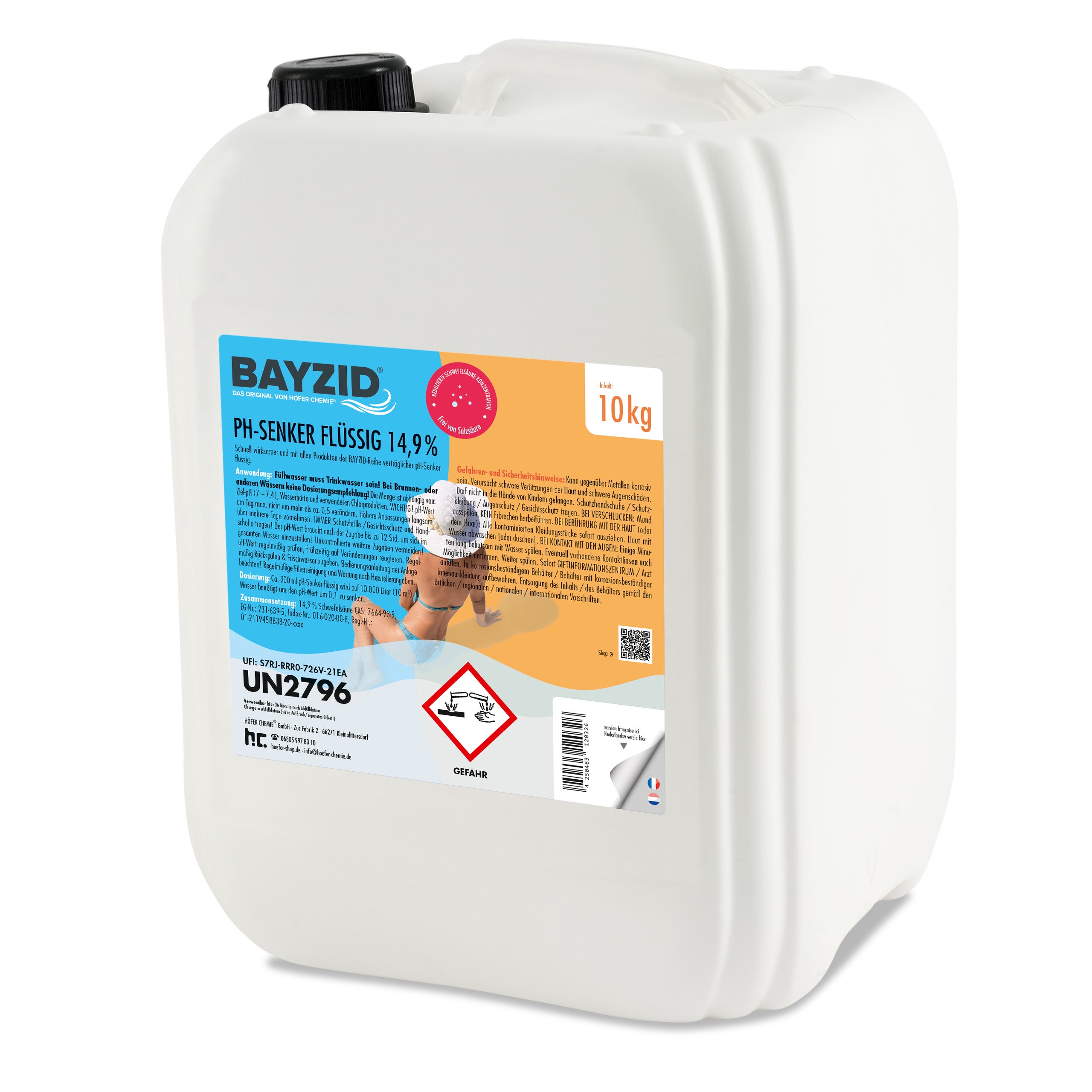 1 x pH moins liquide 14,9% Bayzid® en bidon de 10 KG | Leroy Merlin
