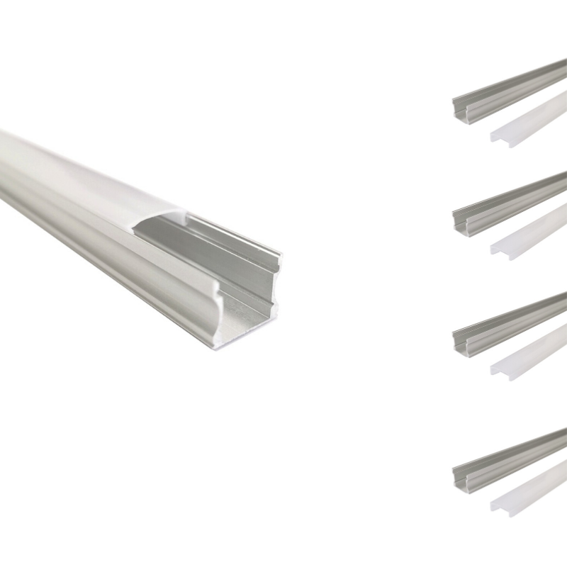 Perfil de Aluminio de 2m para Cubierta Opaca LED Ribbon (Pack de 5 ...