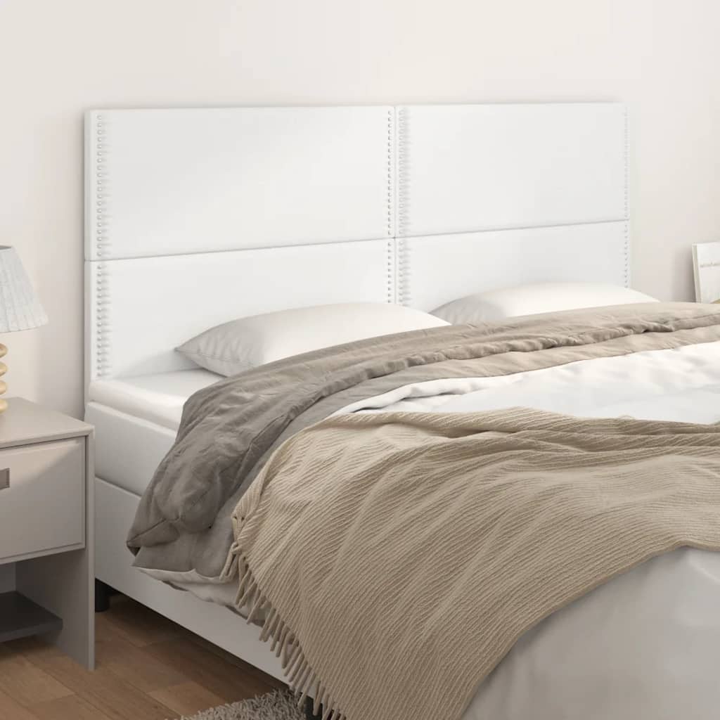 Tête de lit blanche 200 x 5 x 118/128 cm similicuir | Leroy Merlin