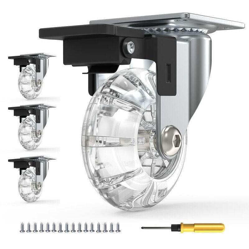 Juego de 4 ruedas para muebles con frenos, ruedas giratorias de 360 ...