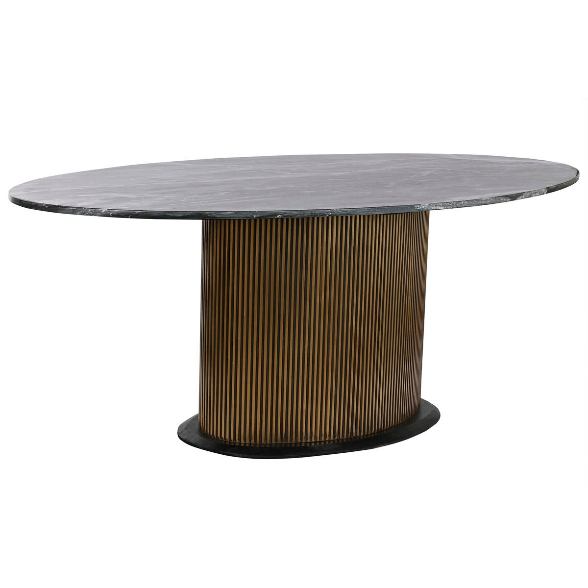 Table de Salle à Manger Home ESPRIT Noir Doré Laiton Marbre 200 x 110 x ...