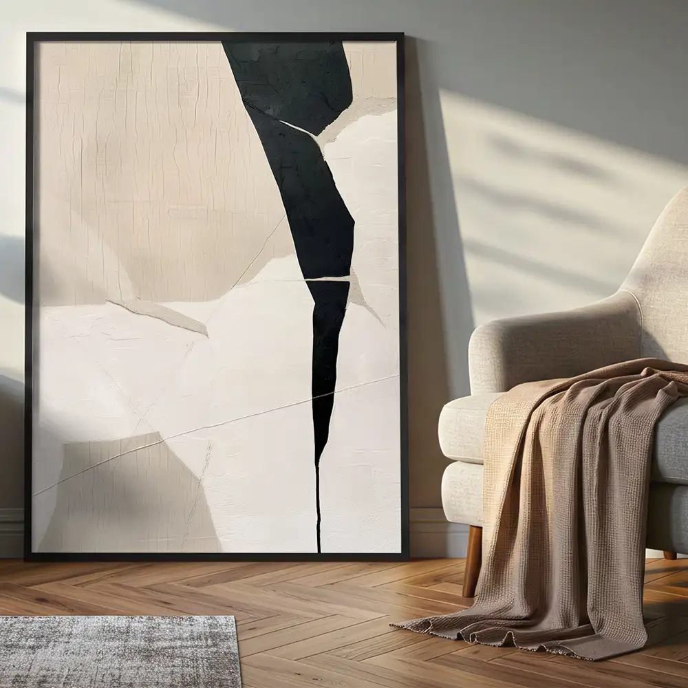 DekoArte – Tableau abstrait noir et blanc 70x100 cm | Tableau avec ...