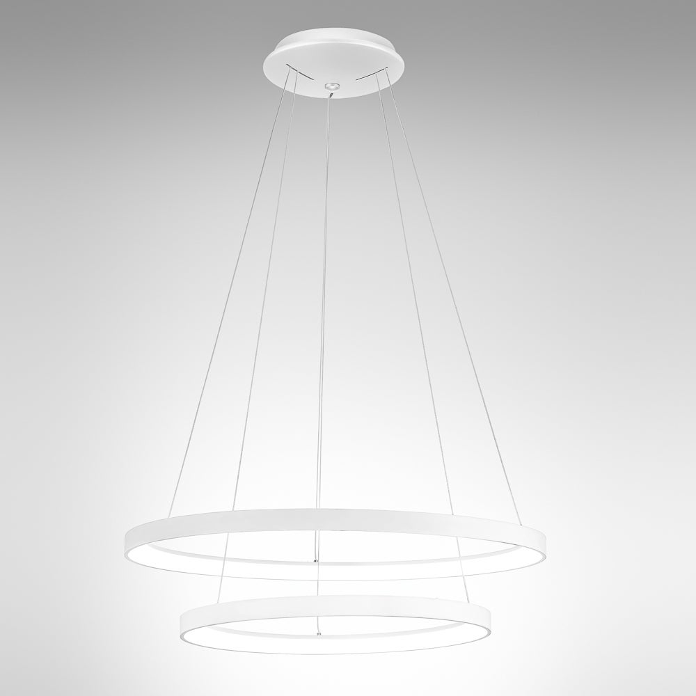 Krizia - Lámpara colgante LED doble regulable 88W - 6300lm, luz cálida ...