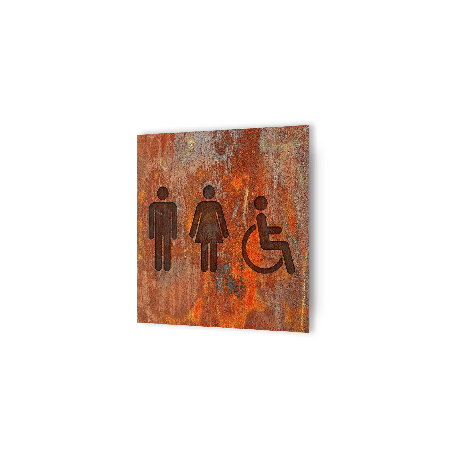 Panneau pictogramme de signalisation · Toilettes Trio H/F PMR | Texture ...