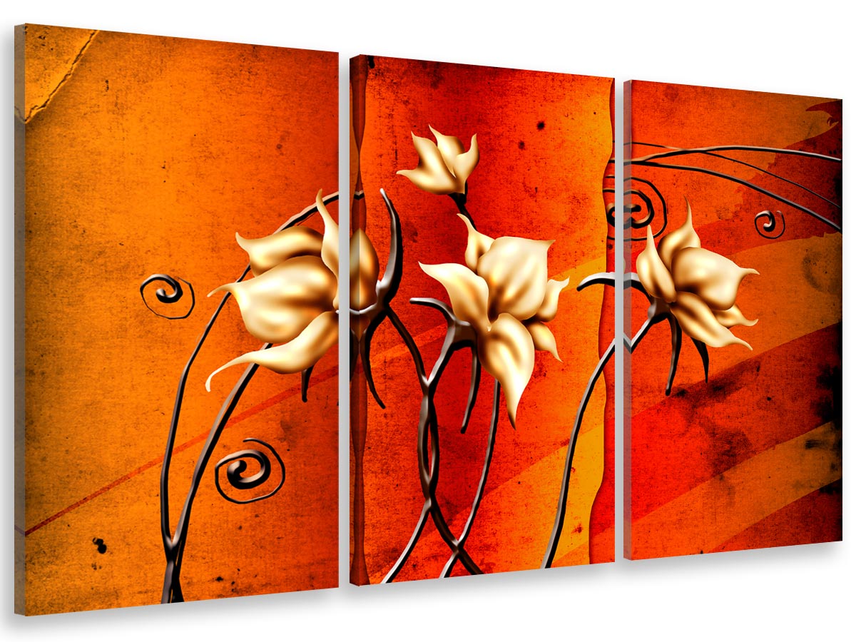Tableau triptyque deco fleurs en été - 90x60 cm | Leroy Merlin