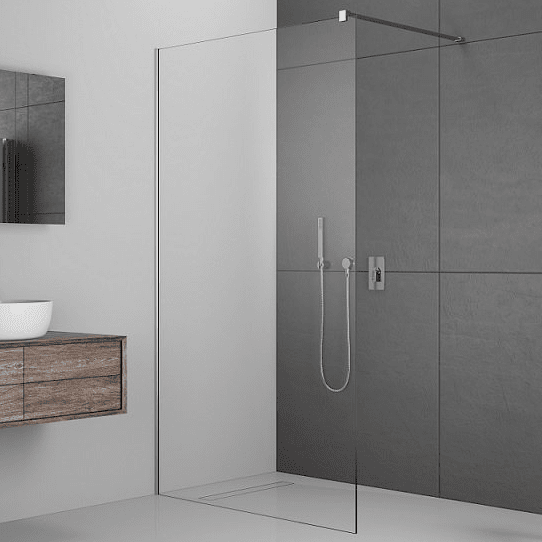 Panel fijo de ducha WALK IN Perfil Cromado Grosor Cristal 8 mm | Leroy ...