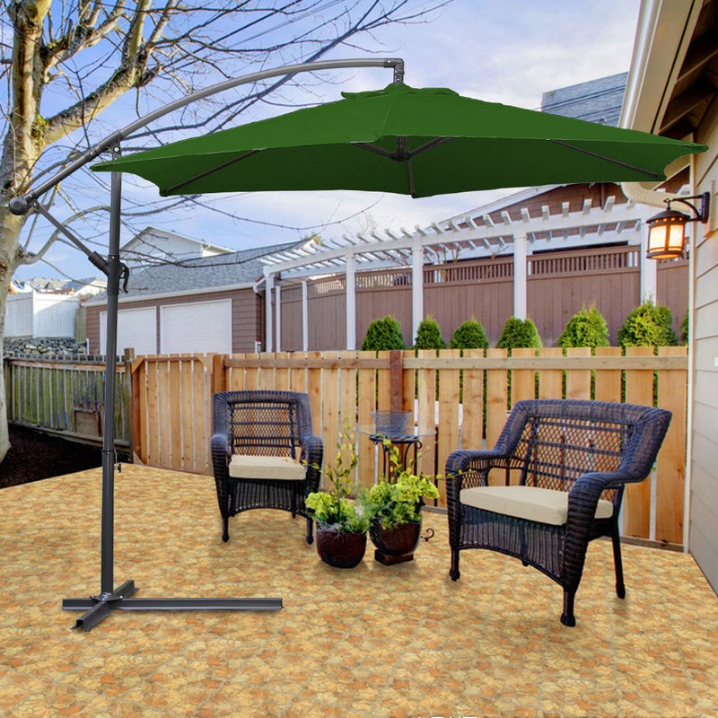 Parasol voladizo grande con manivela 360° giratorio para patio, balcón ...