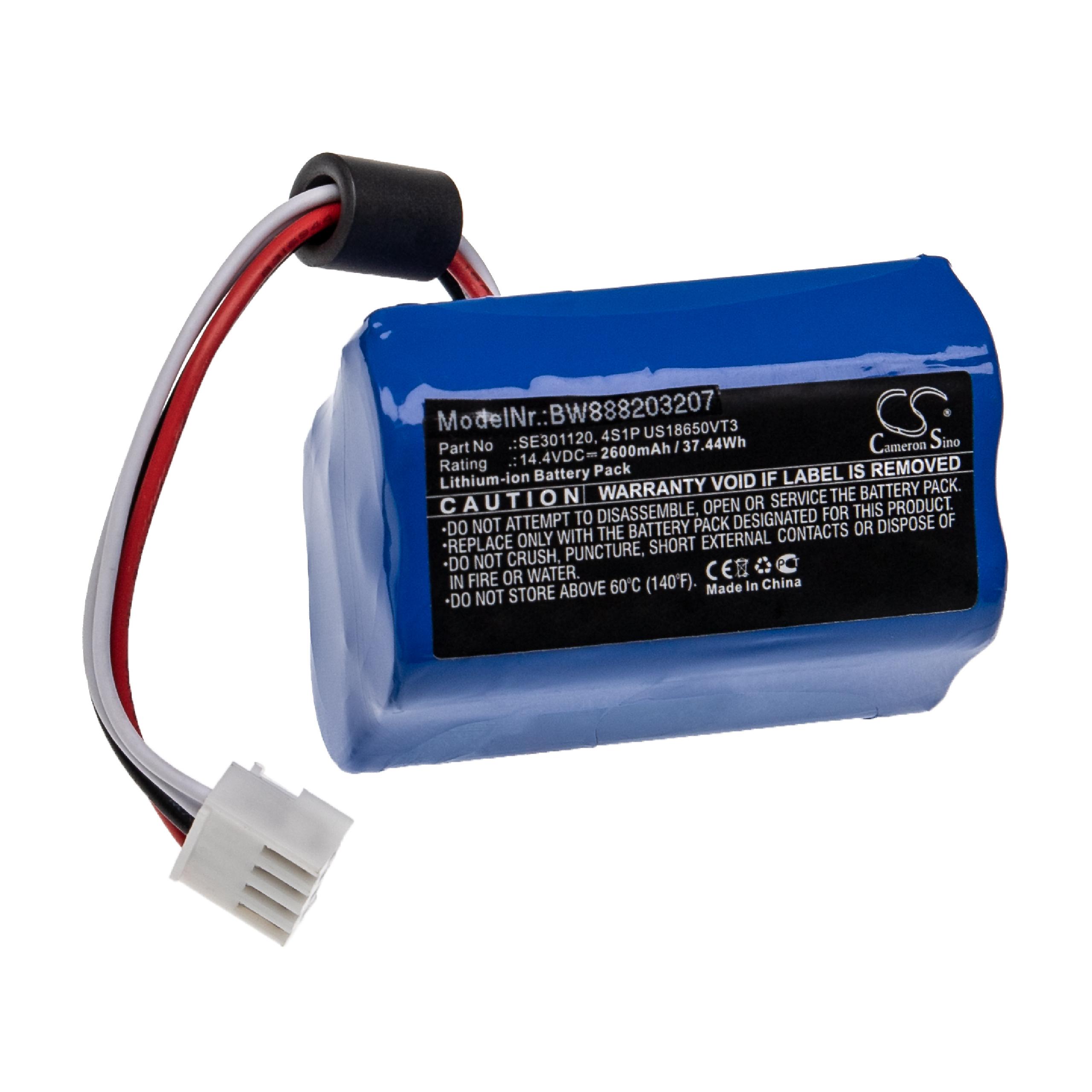 Vhbw Batterie remplacement pour ResMed 4S1P US18650VT3, SE301120 pour ...
