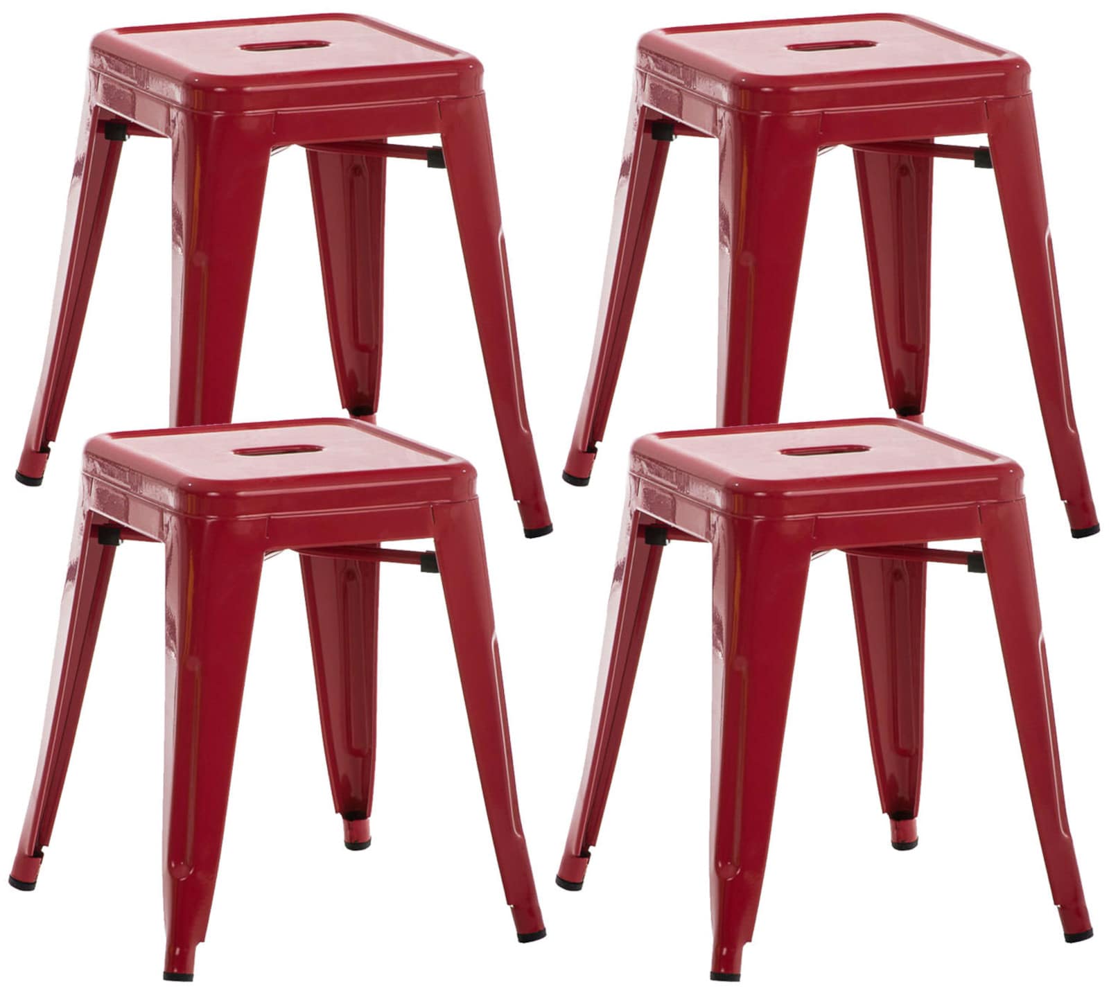 Juego de 4 taburetes Armin rojos. | Leroy Merlin