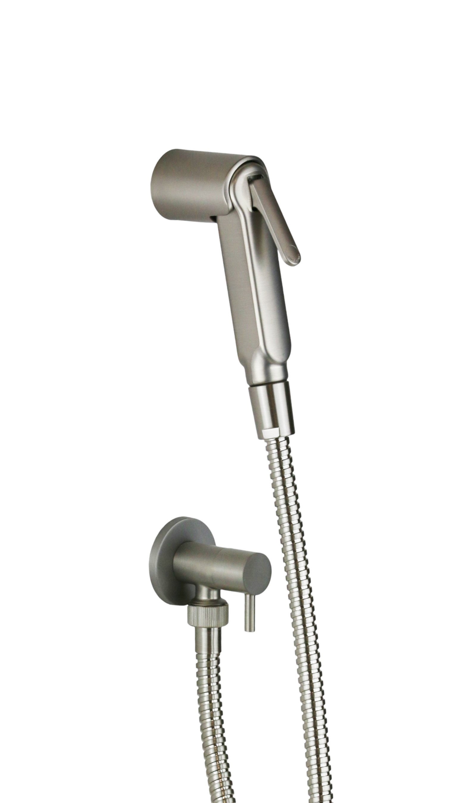 Kit de douche hygiénique en acier brossé avec robinet d'arrêt Damast ...