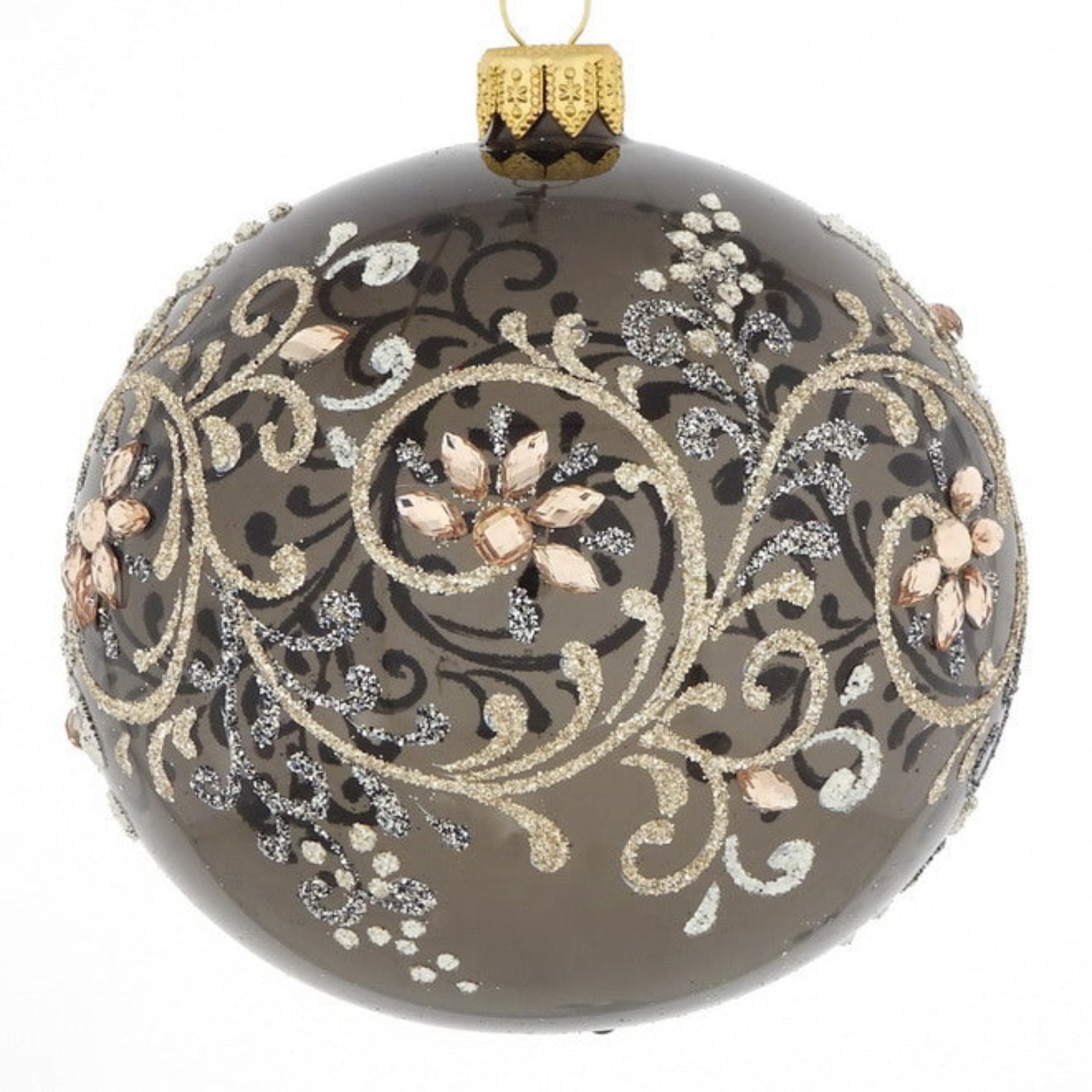Boule de décoration de Noël en verre gris semi-transparent de 10 cm ...