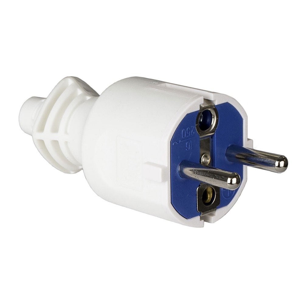 Fiche 2P+T 16A 250V PVC Couleur Blanc Attaches de Câble Pliantes Solera ...