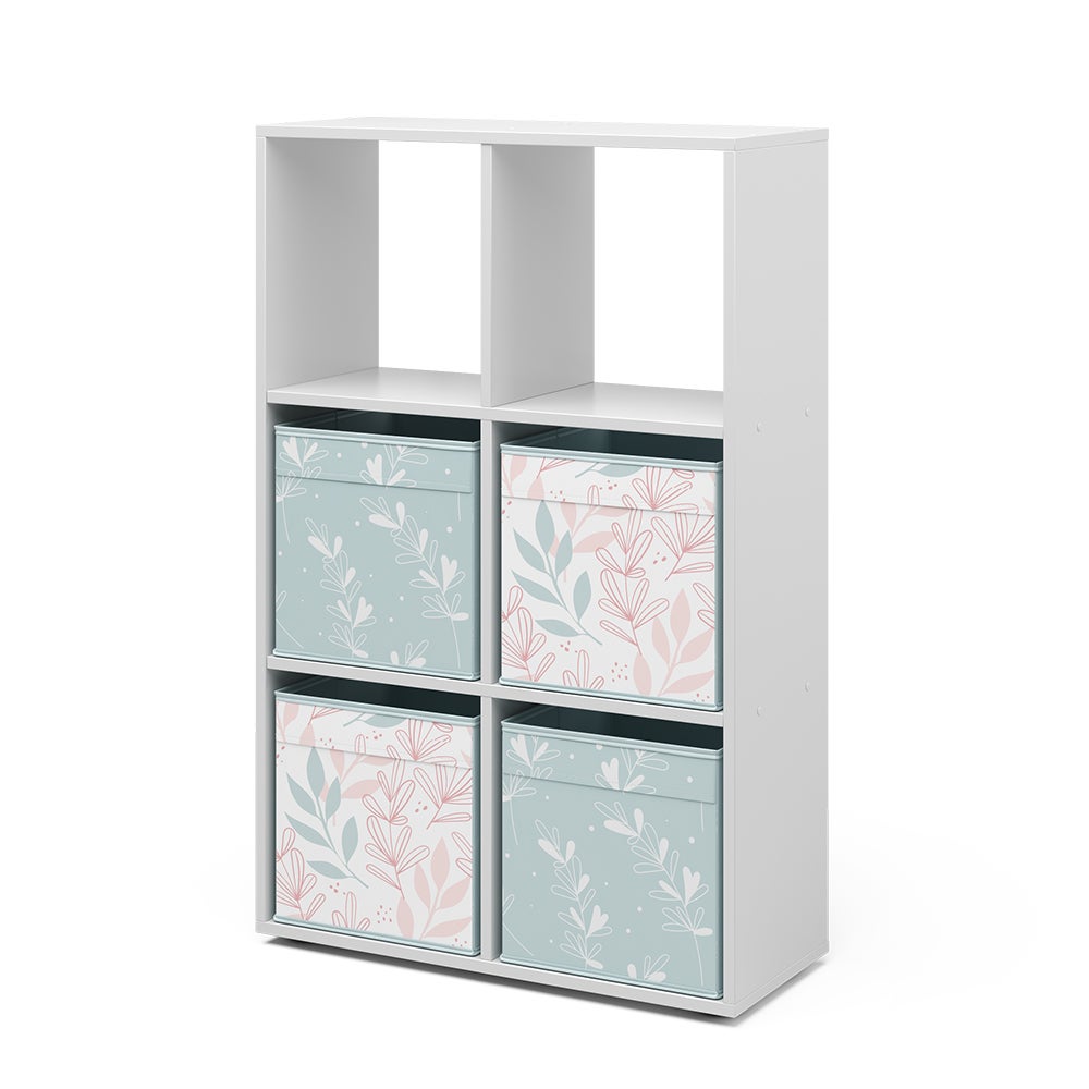 Vicco Meuble de rangement cube , Blanc, 72x107.8cm avec 4 boxes pliants ...