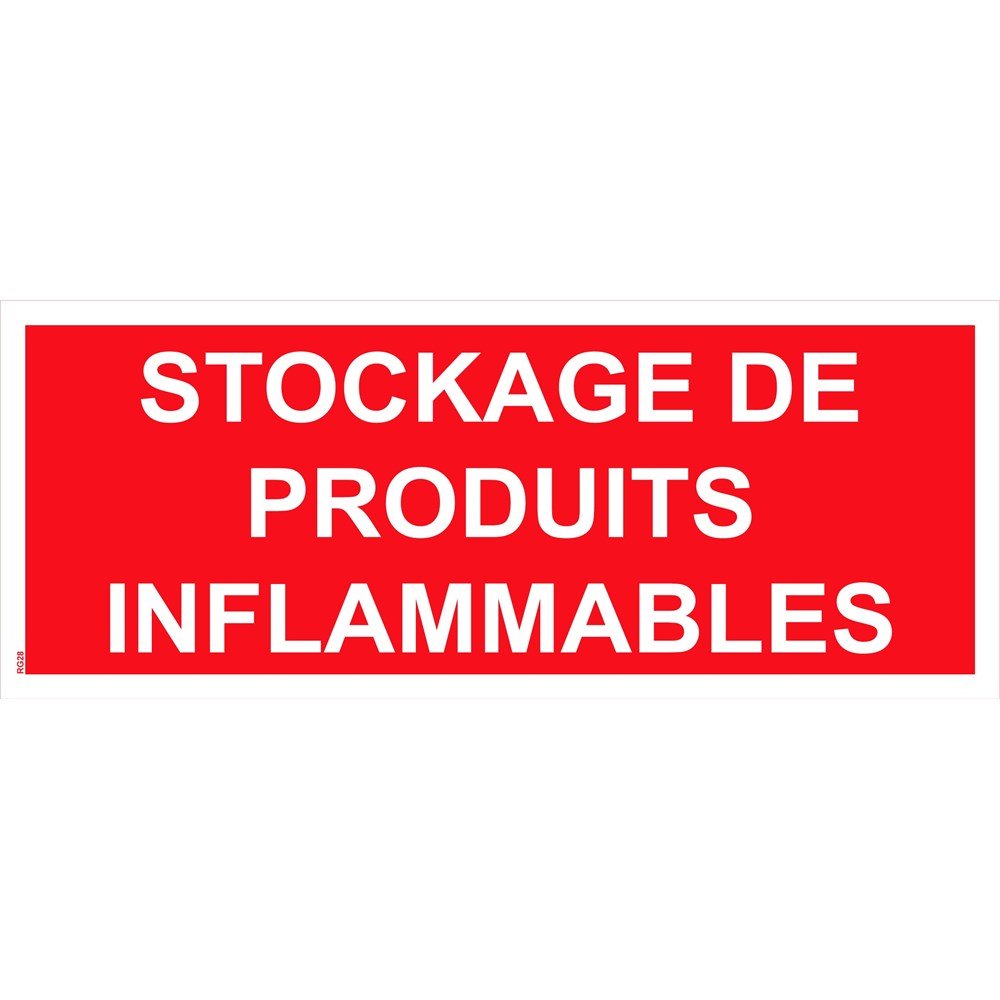 Panneau "Stockage de produits inflammables" PVC - 200x80 mm / Marque ...