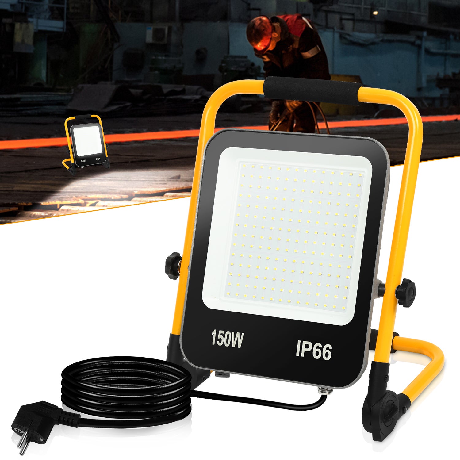 Faros led con trípode amarillo, faros exteriores con toma de focos ...