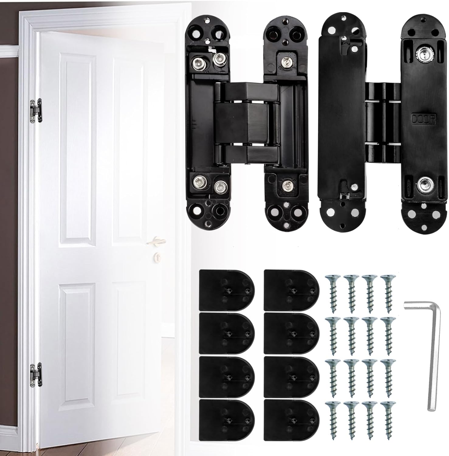 Charnières Invisibles 140mm pour Portes Lourdes - Charge 60kg, Pliantes ...
