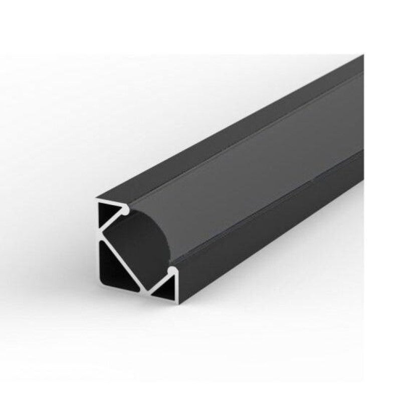 Perfil Aluminio Negro Ángulo 2m para Cinta LED Cubierta Negro Opaco ...