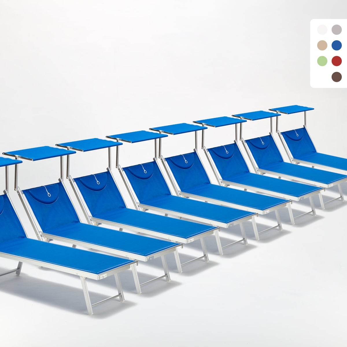 20 transats de plage et jardin bains de soleil en aluminium Santorini ...