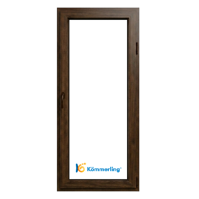 Balconera PVC 900x2000 abatible derecha nogal | perfil Kommerling ...