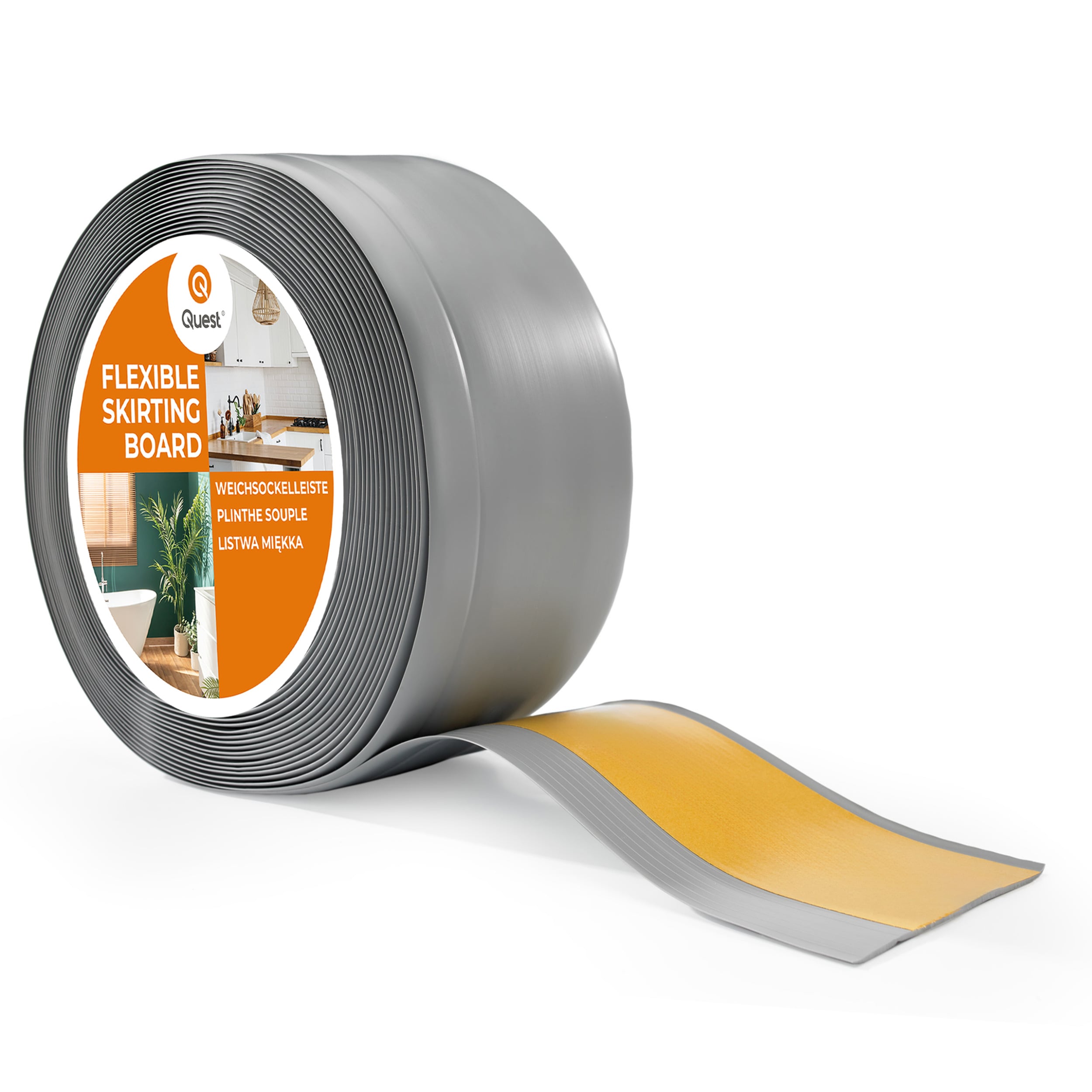 Rodapié PVC blando autoadhesivo 100x25 mm - flexible, pared y suelo, 25 ...