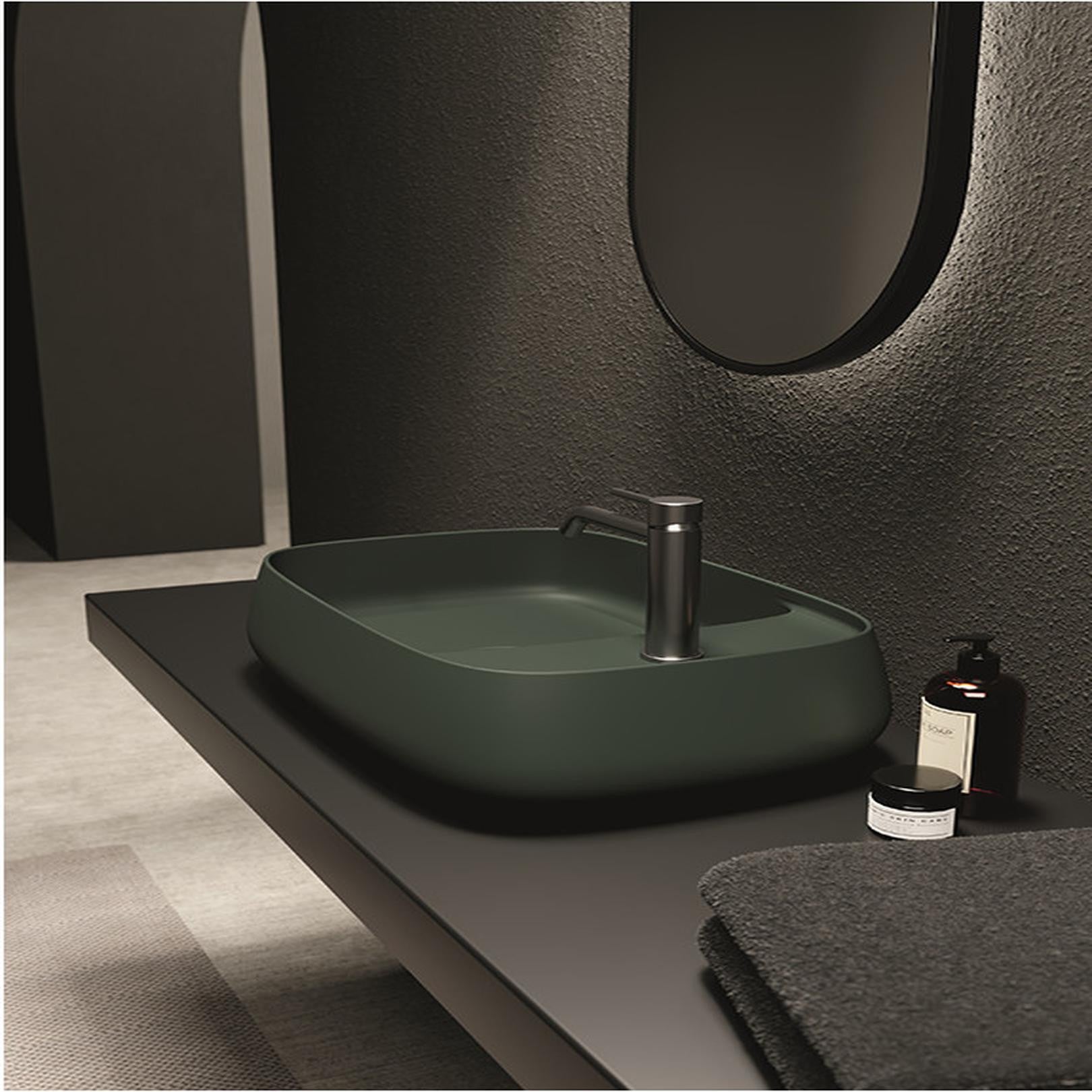 Lavabo, vasque à poser NUR 60x40cm Jaune brillant Sans Bonde Sans ...