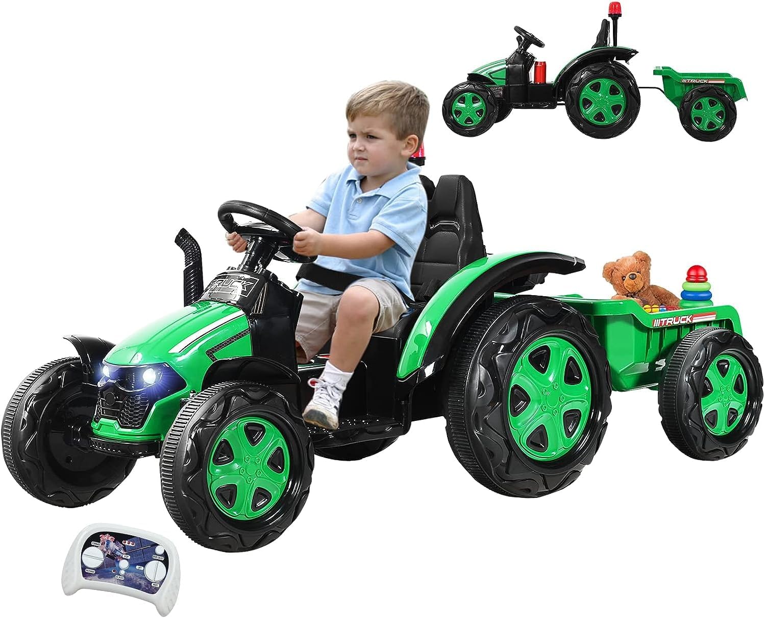 12V Tracteur Électrique avec Remorque, Voiture Électrique Enfants 1 ...