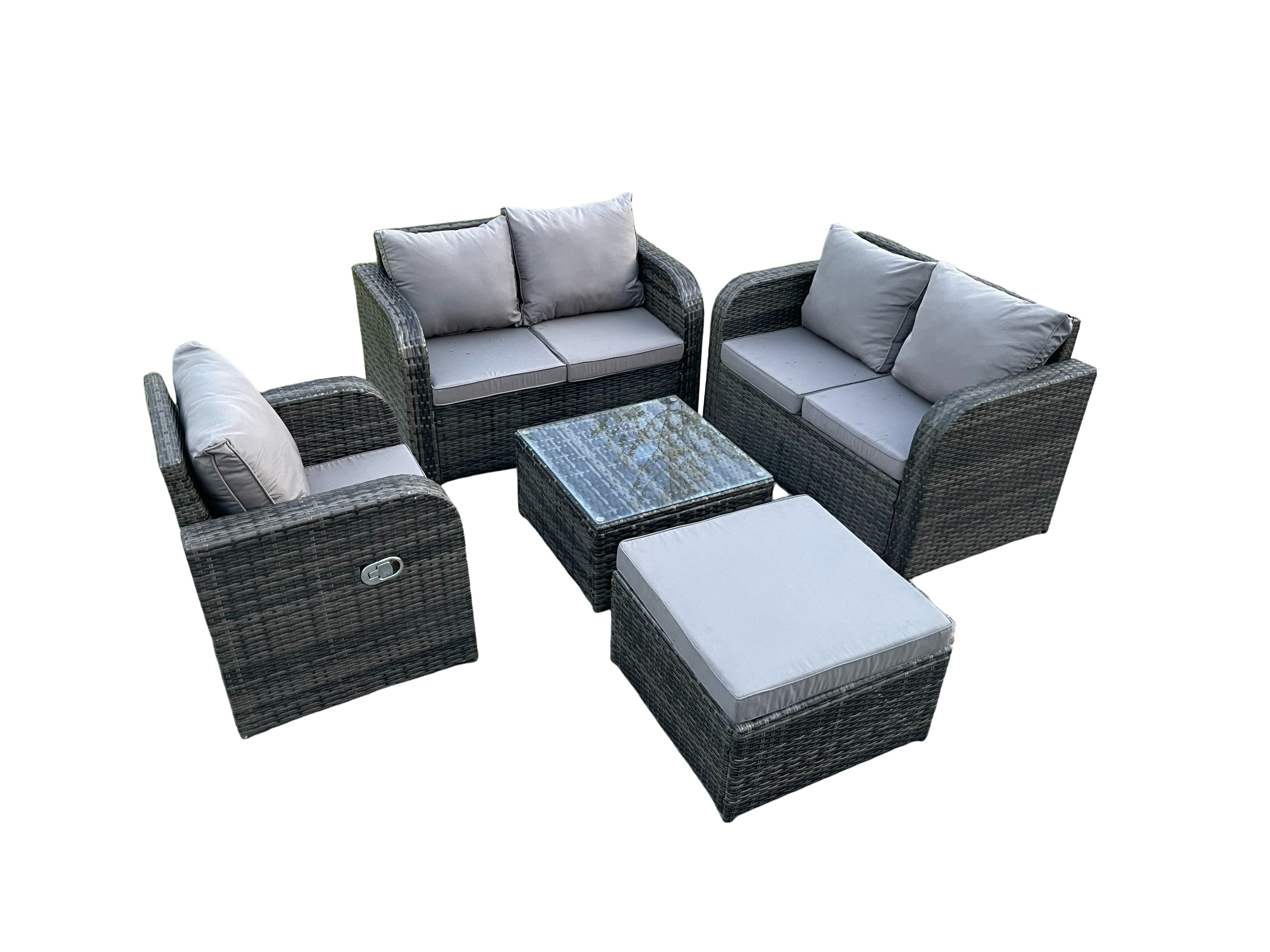 Salon de Jardin Exterieur Avec table basse Fimous Poly Rotin 6 ...
