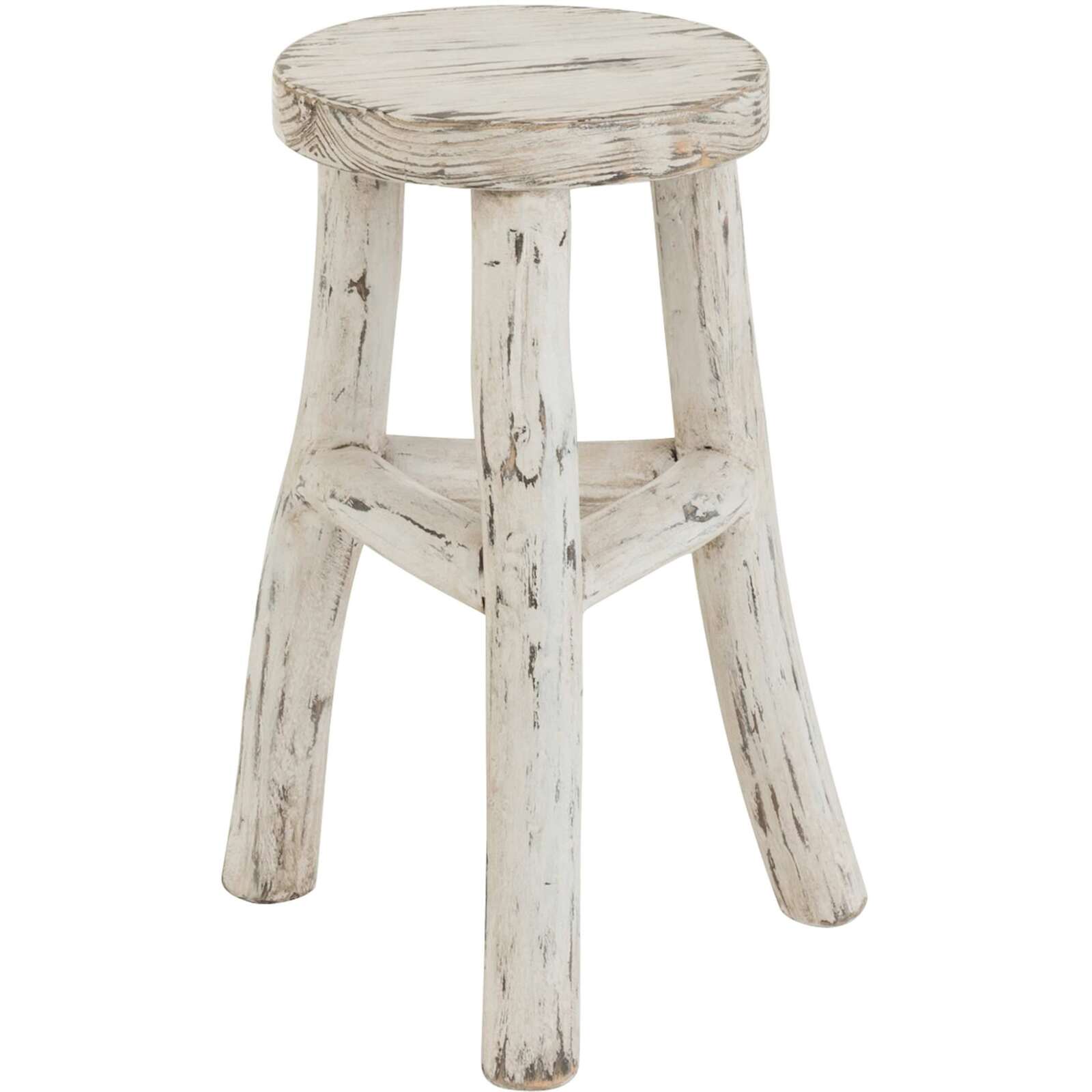Tabouret Kane en Bois 26 x 26 x 50 cm Blanc lazure | Leroy Merlin